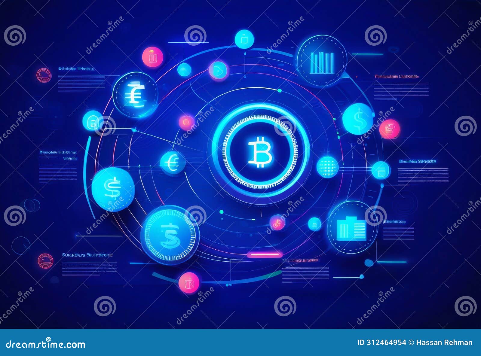 Banking and Finance Concept. Digital Connect System Stock Illustration ...