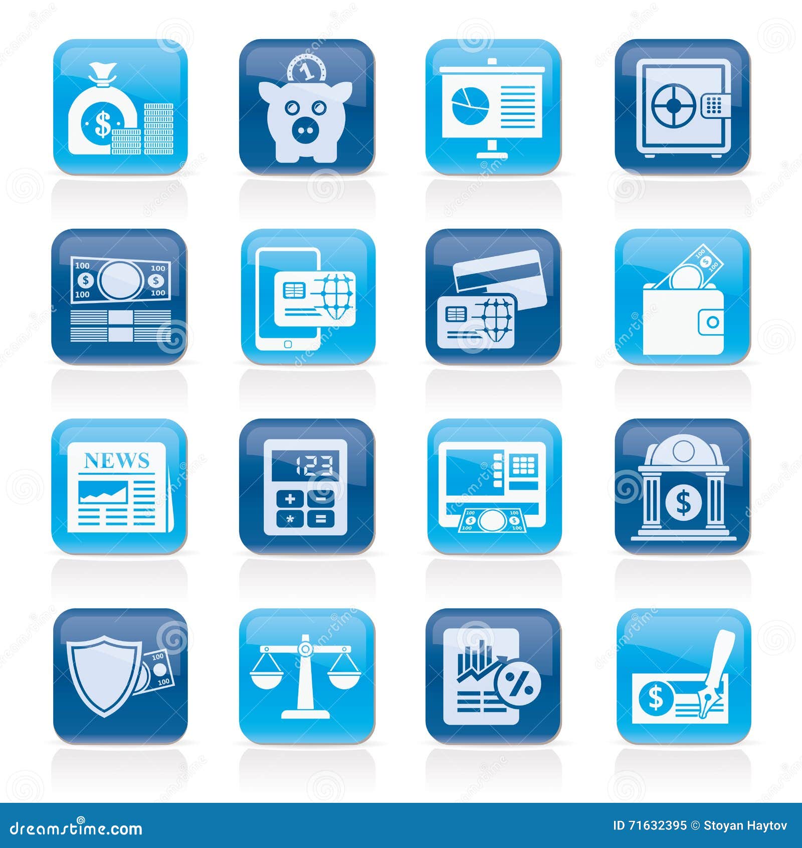 Banking and Financial Services Icons Stock Vector - Illustration of ...