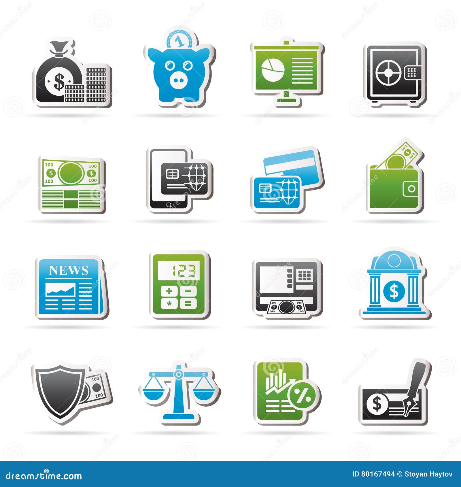 Banking and Financial Services Icons Stock Vector - Illustration of ...
