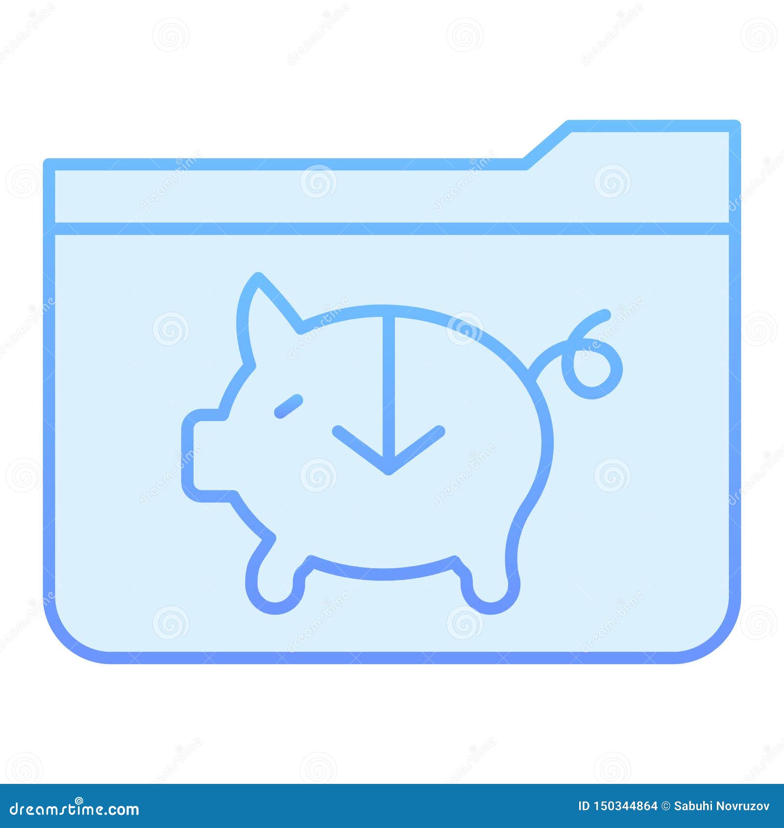 Banking Folder Flat Icon. Piggy Bank Folder Blue Icons in Trendy Flat ...