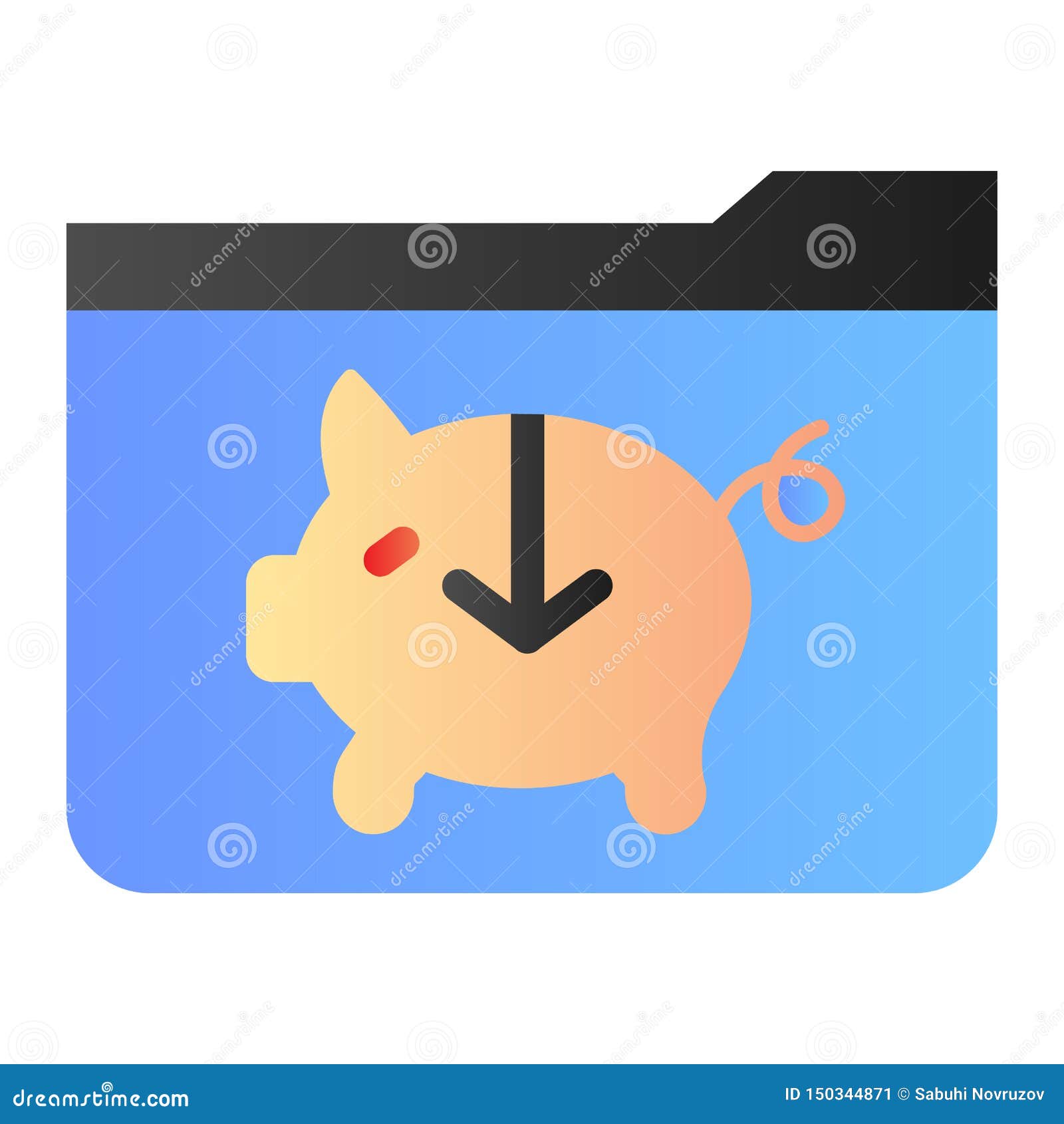 Banking Folder Flat Icon. Piggy Bank Folder Color Icons in Trendy Flat ...