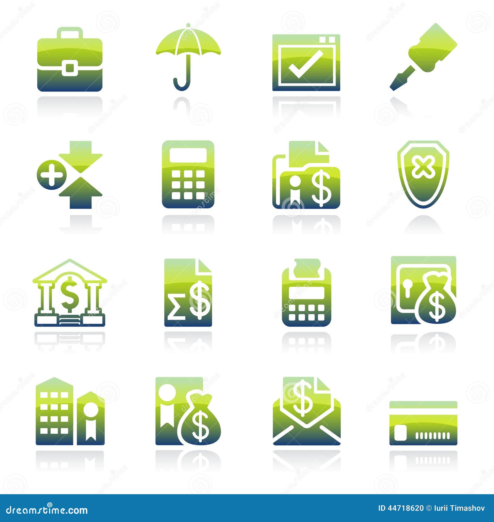 Banking green icons. stock vector. Illustration of icons - 44718620