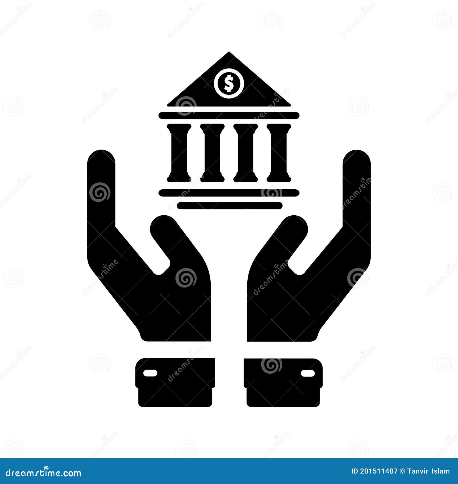 Banking Hands Bank Icon stock vector. Illustration of vector - 201511407