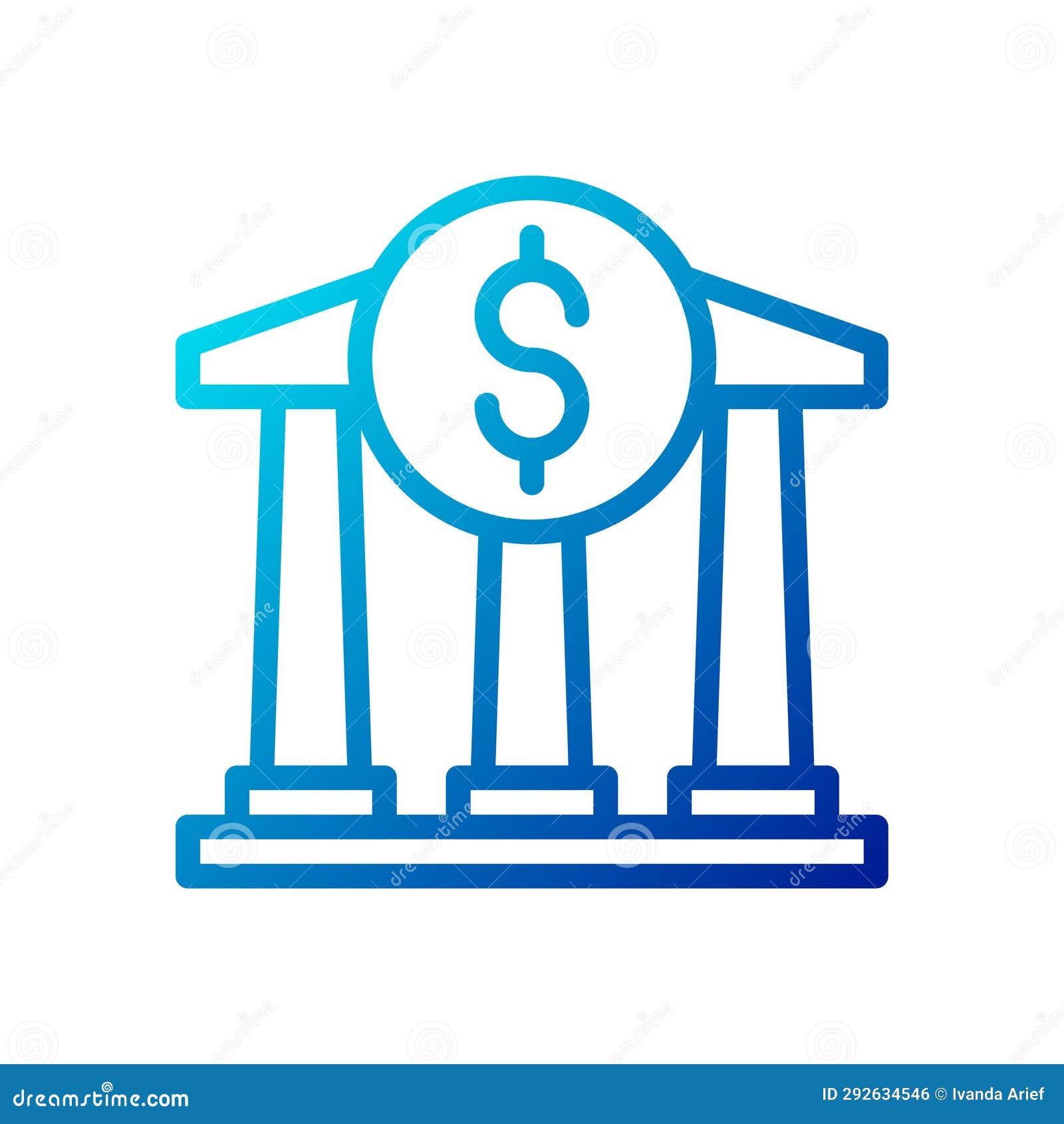 Banking Icon Gradient Blue Business Symbol Illustration Stock Vector ...