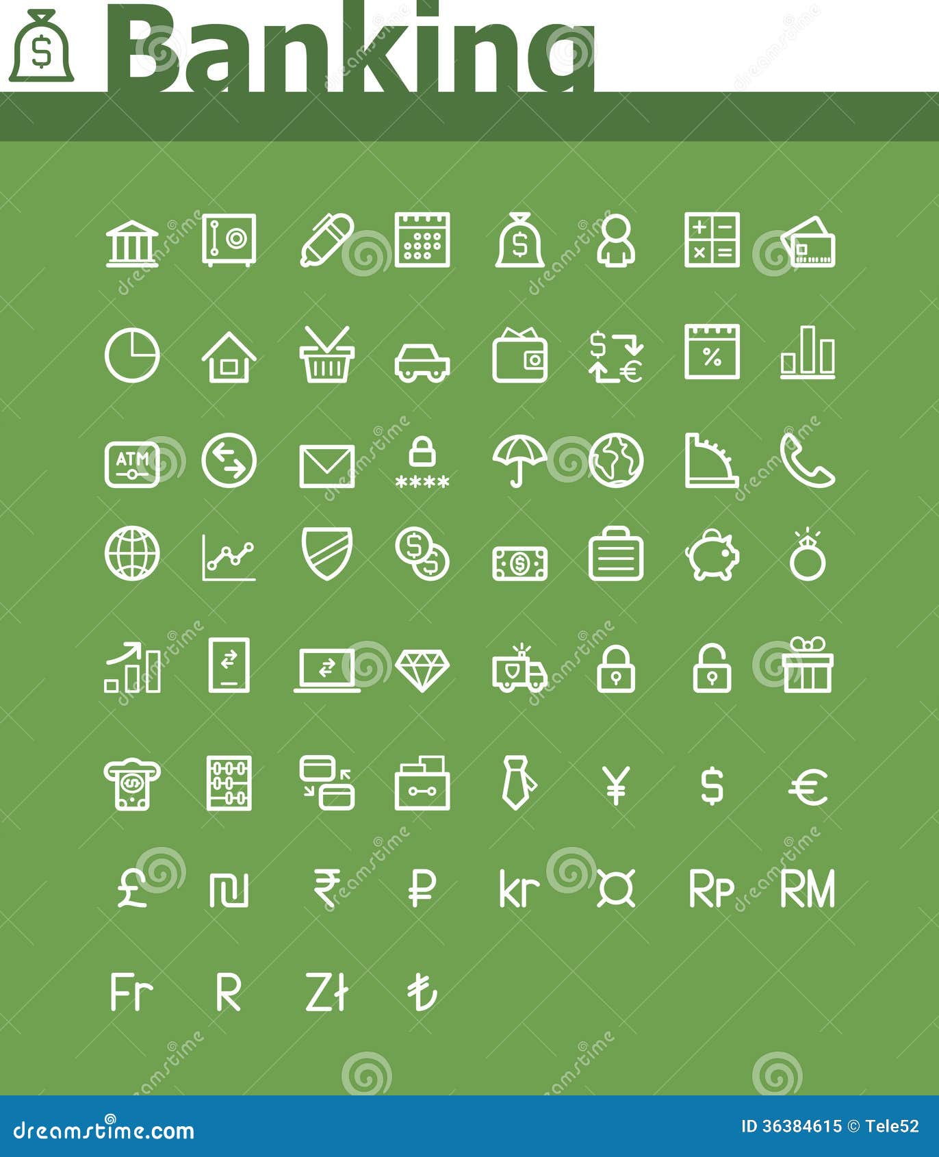 Banking icon set stock vector. Illustration of icon, chart - 36384615