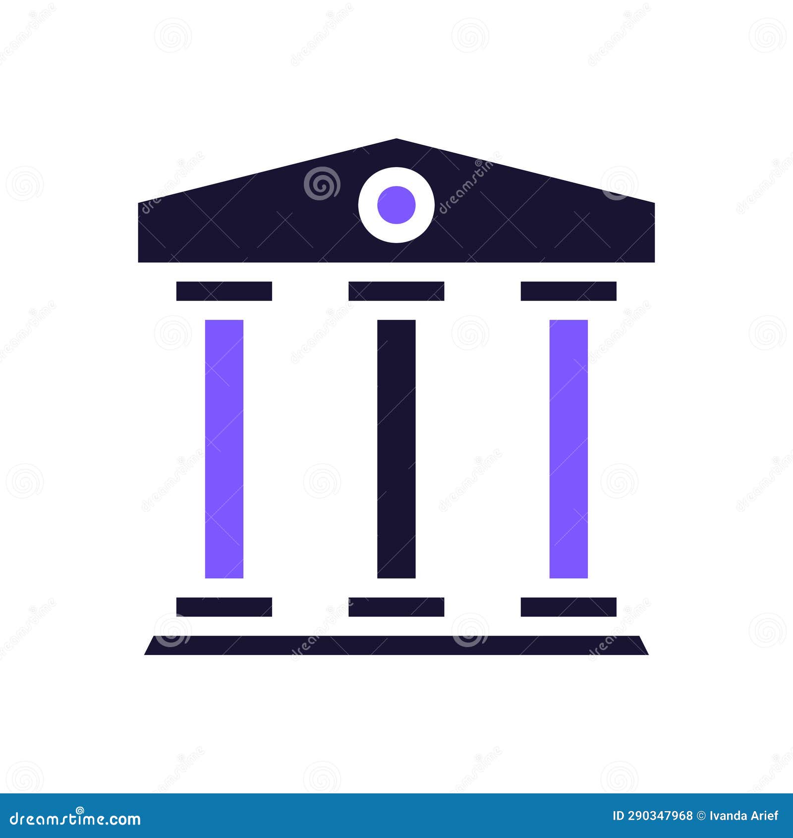 Banking Icon Solid Purple Black Business Symbol Illustration Stock ...