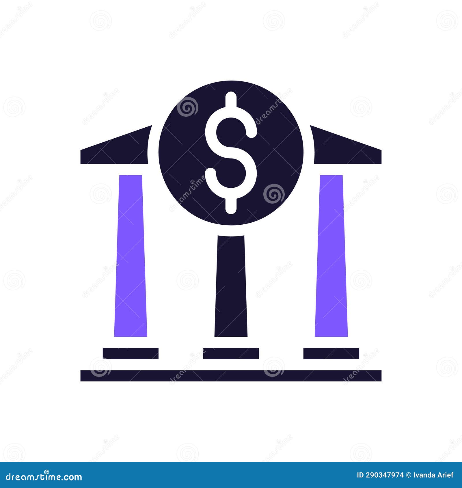 Banking Icon Solid Purple Black Business Symbol Illustration Stock ...