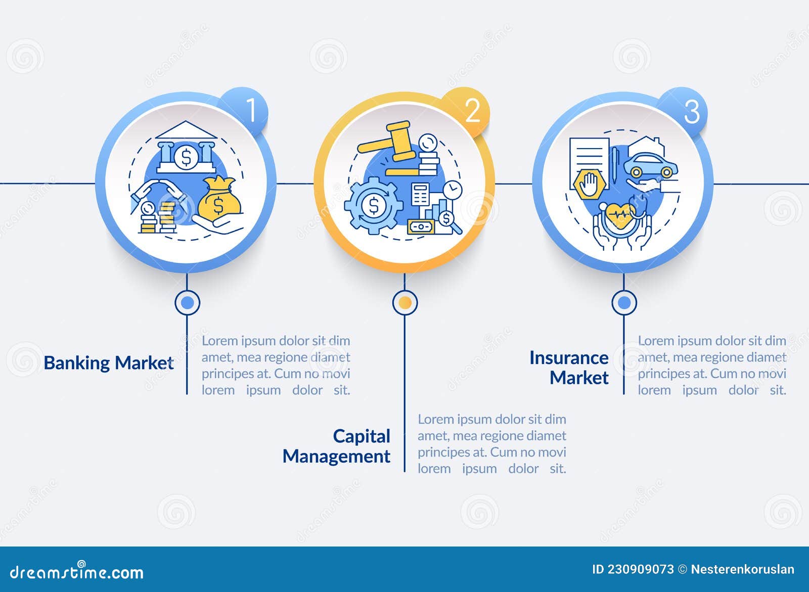 Banking Market Vector Infographic Template Stock Vector - Illustration ...