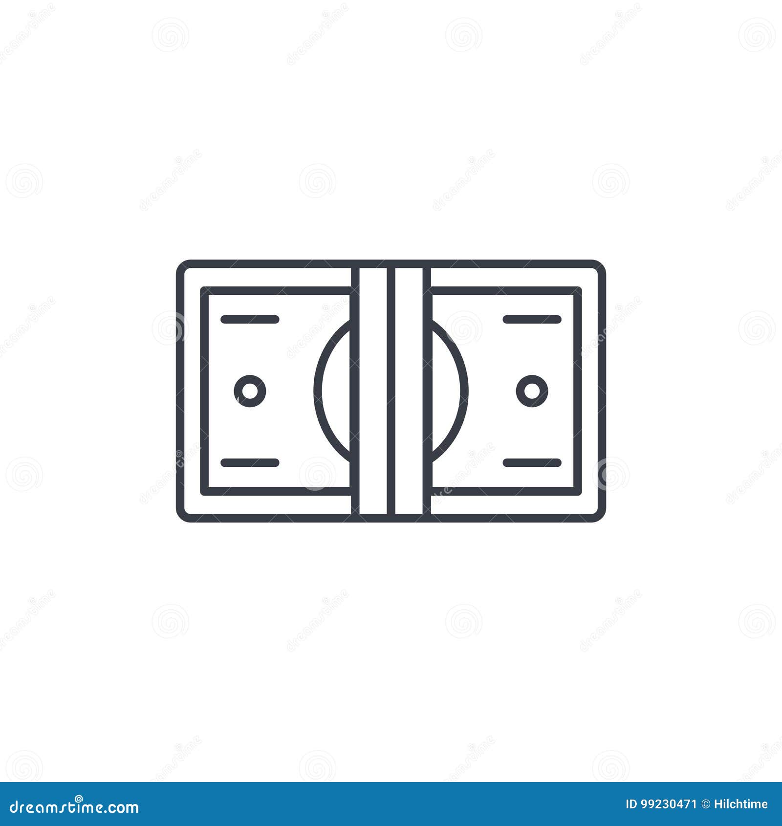 Banking, Money Bundle, Dollar Banknotes Thin Line Icon. Linear Vector ...