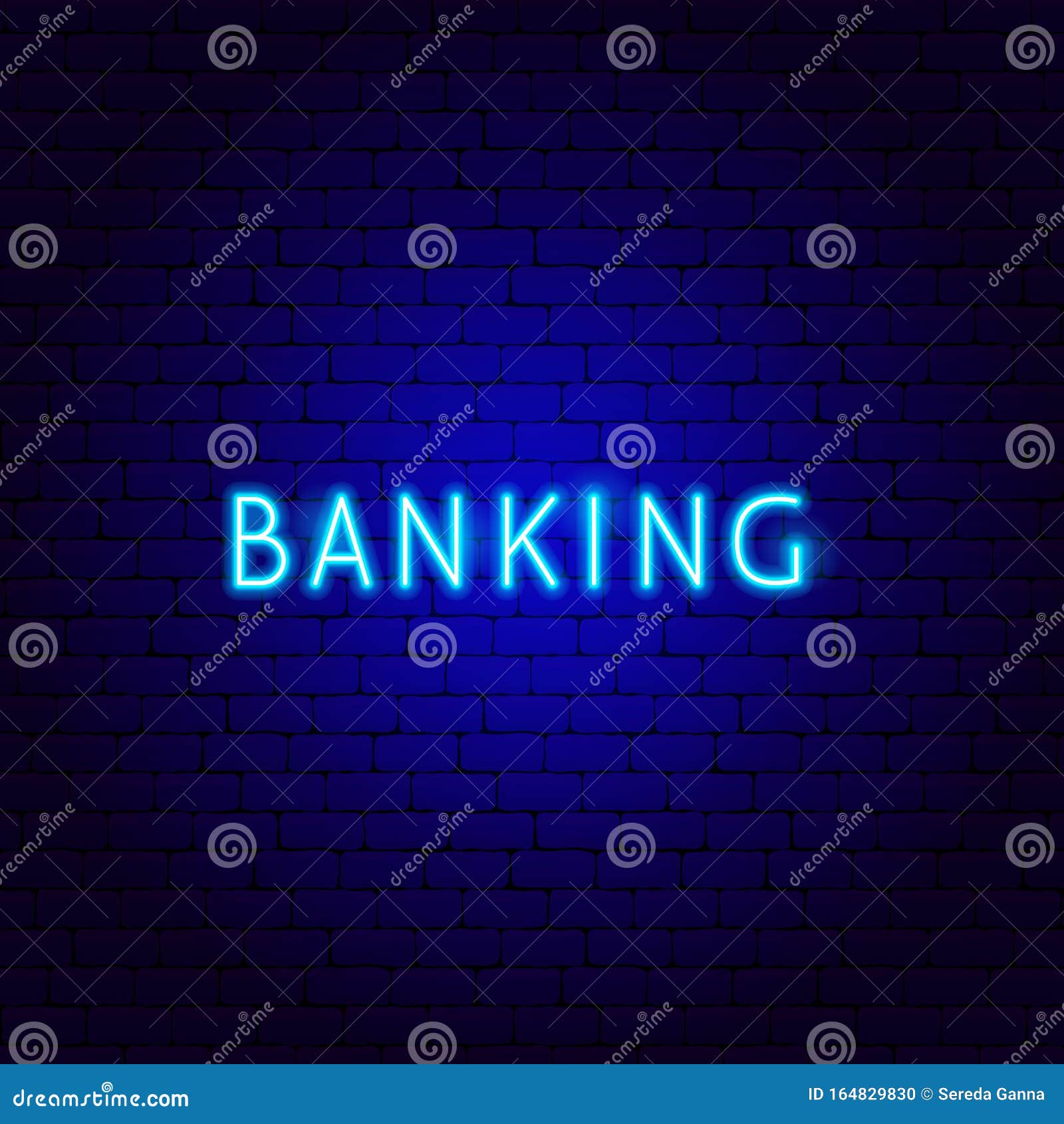 Banking Neon Text stock vector. Illustration of income - 164829830
