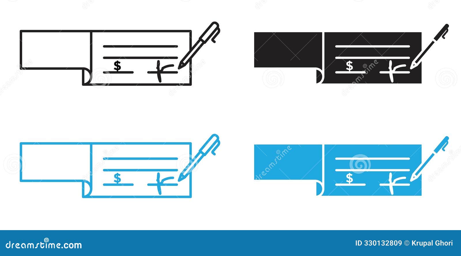 Banking Process Icon for Check Signing and Payment Authentication Stock ...