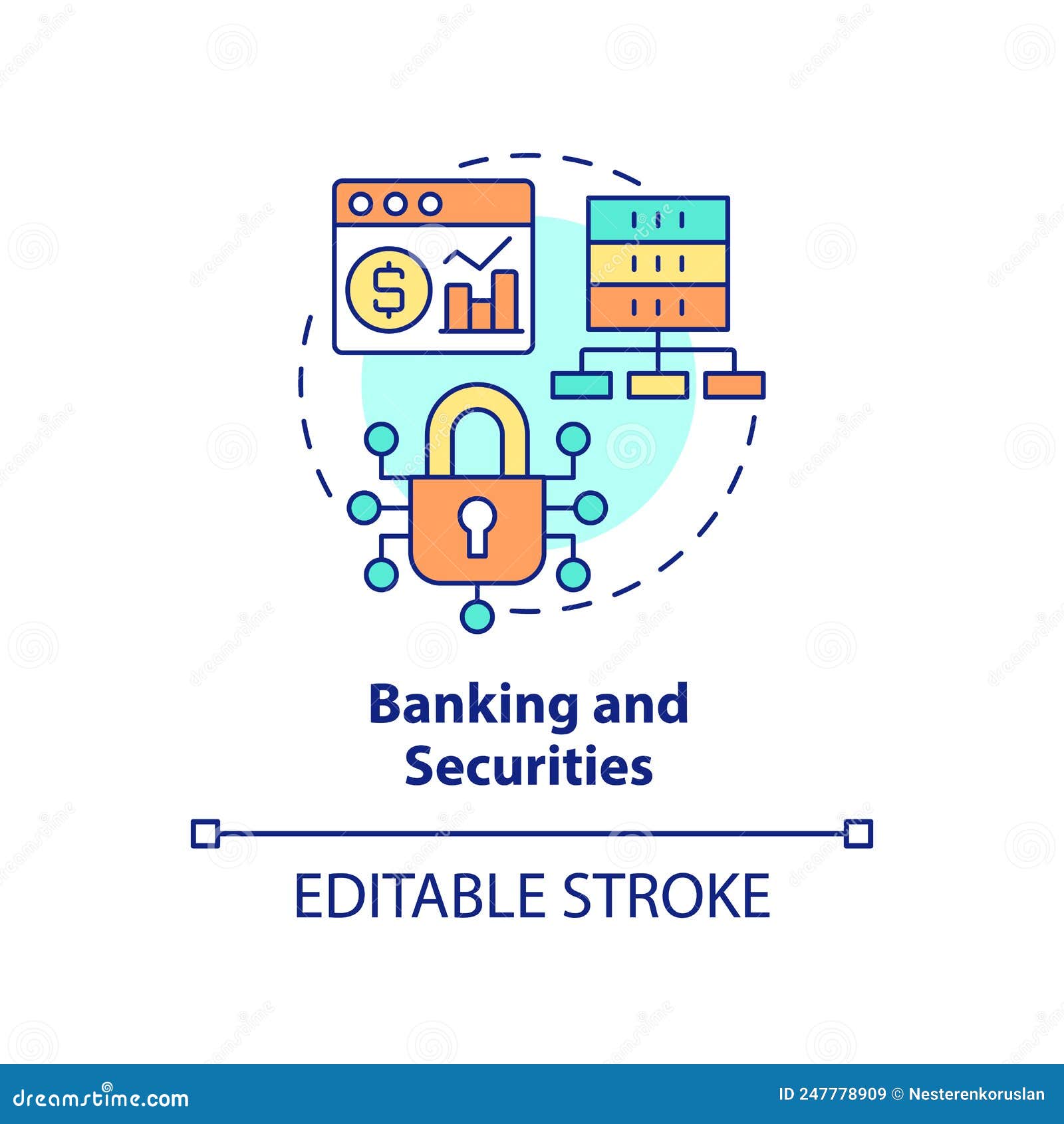 Banking and Securities Concept Icon Stock Vector - Illustration of ...
