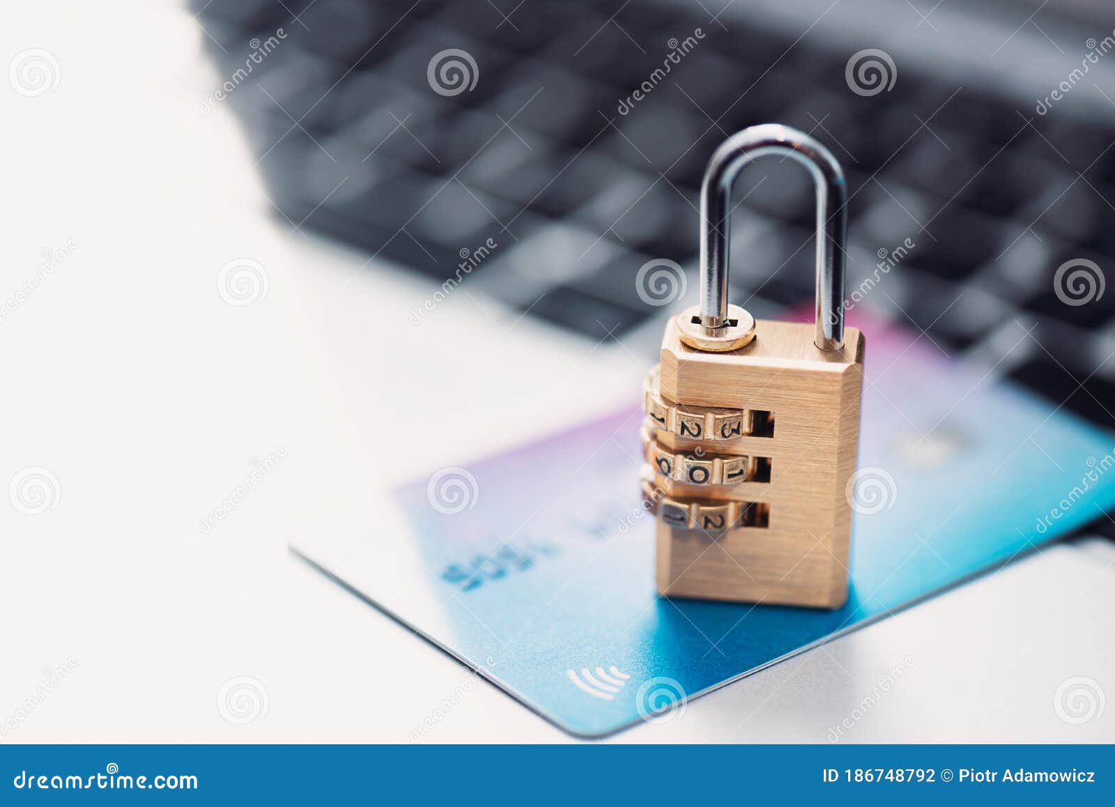 Banking Security, Credit Card and Padlock Stock Photo - Image of debit ...