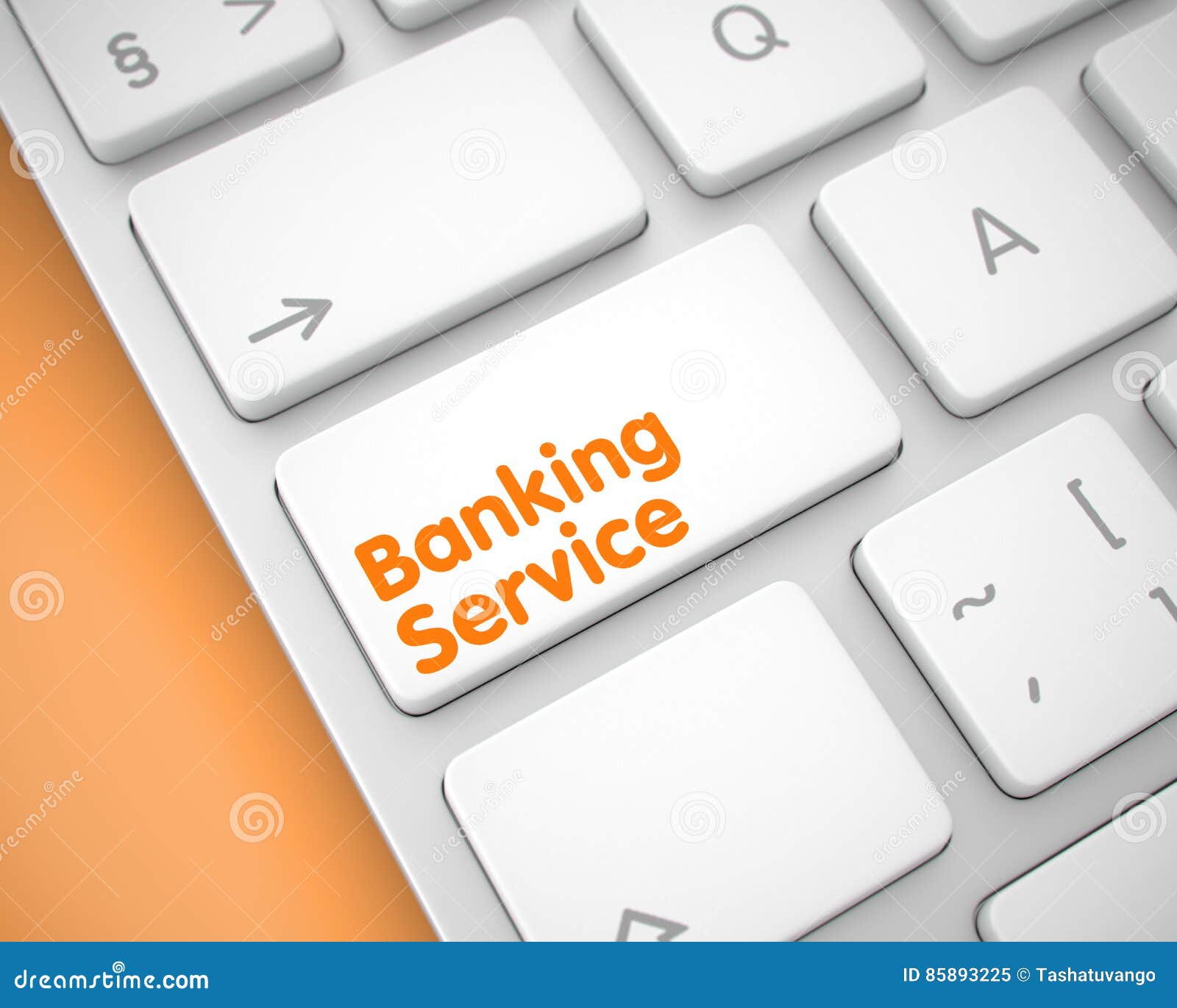Banking Service - Message on the White Keyboard Keypad. 3D. Stock ...