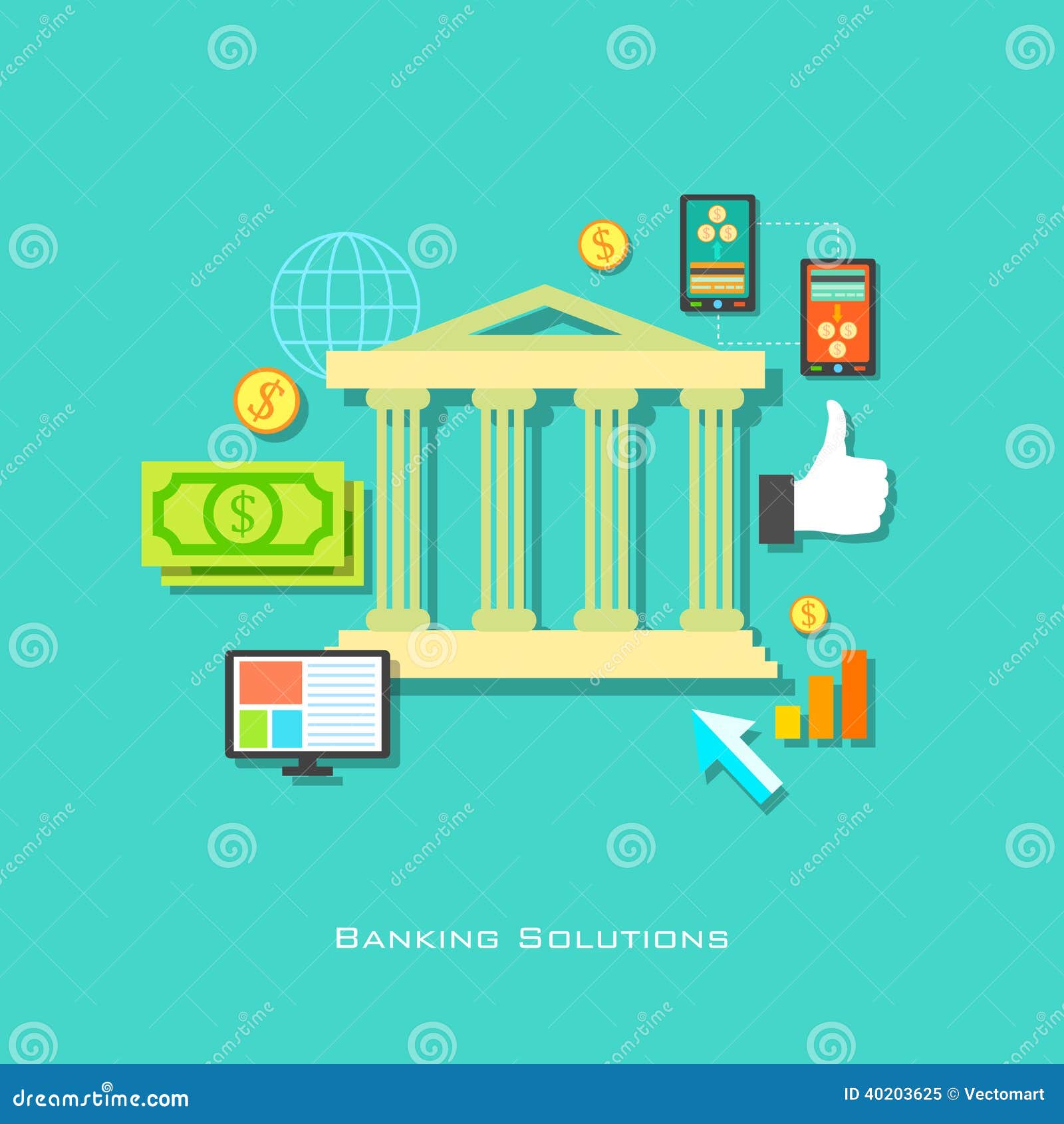Banking Solution Concept stock vector. Illustration of banking - 40203625