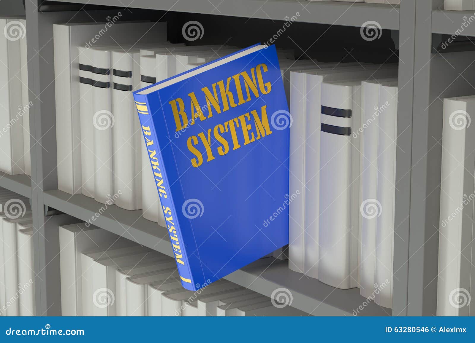Banking System Concept on the Bookshelf Stock Illustration ...