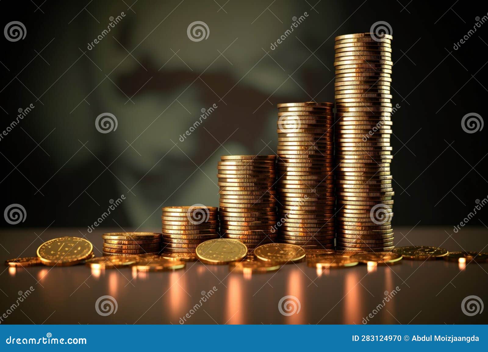 Banking System Concept Visualized with Coins Stack on Percentage Model ...
