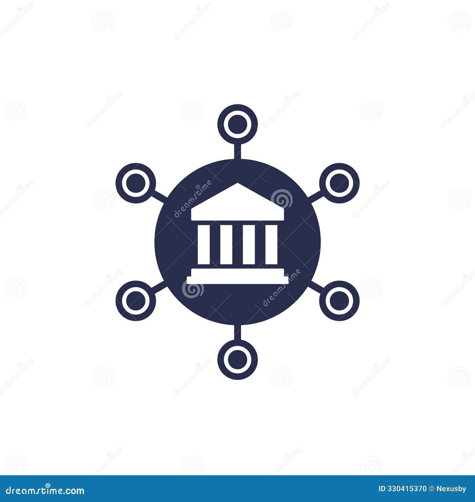 Banking System Icon on White Stock Vector - Illustration of economic ...