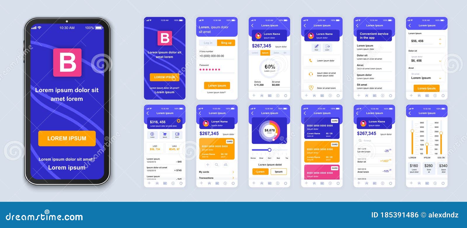 Banking UI Smartphone Interface Vector Stock Vector - Illustration of ...