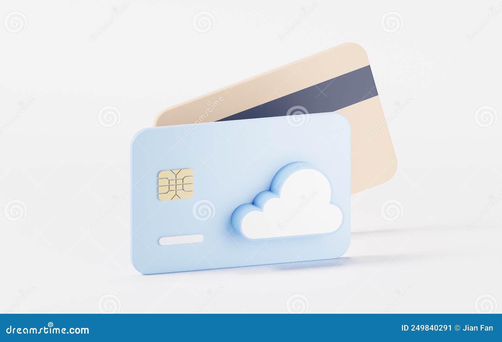 Bankkort Med 3d-teckningsformat 3d-rendering Stock Illustrationer ...