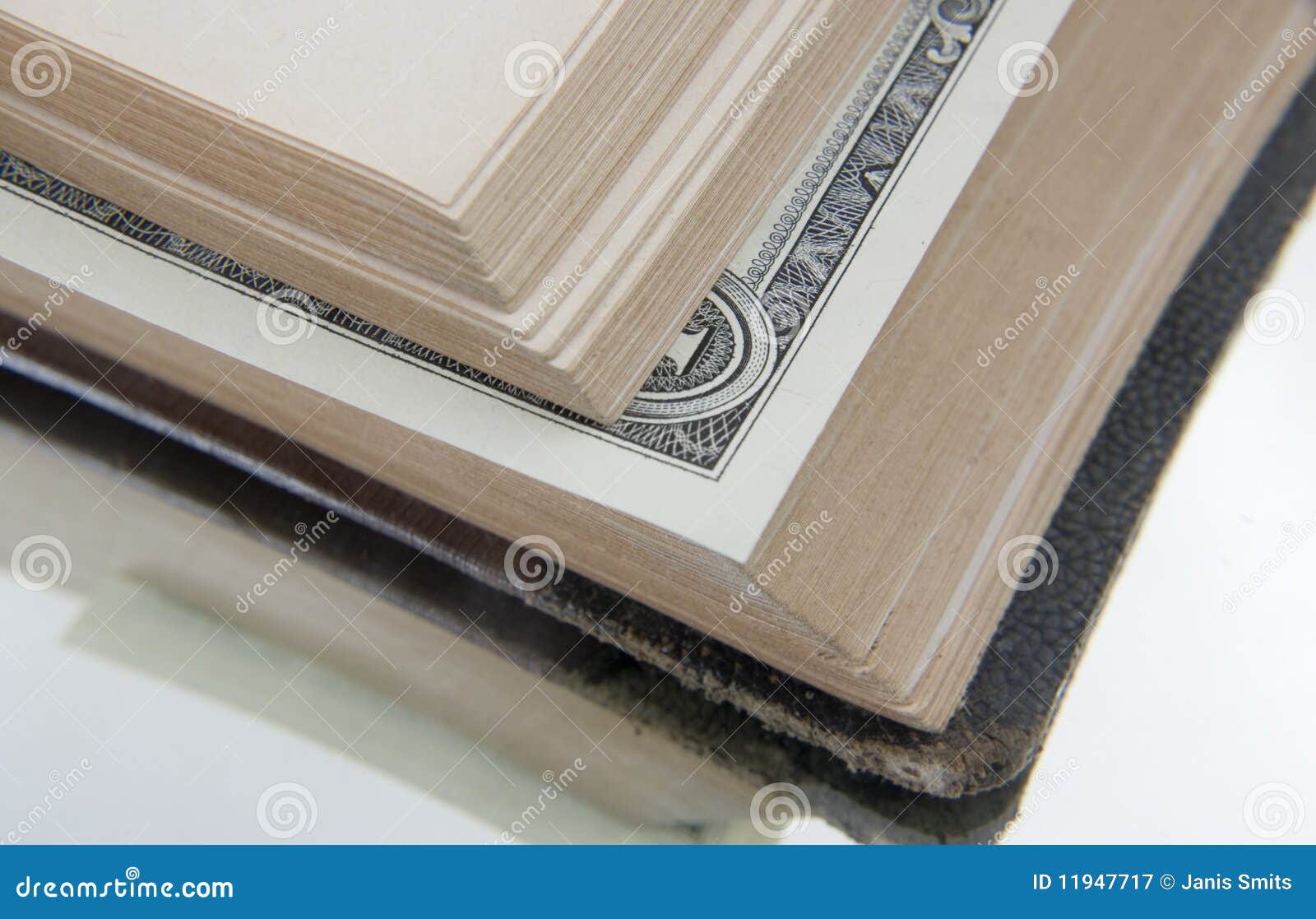 Banknote in book. stock image. Image of book, wisdom - 11947717
