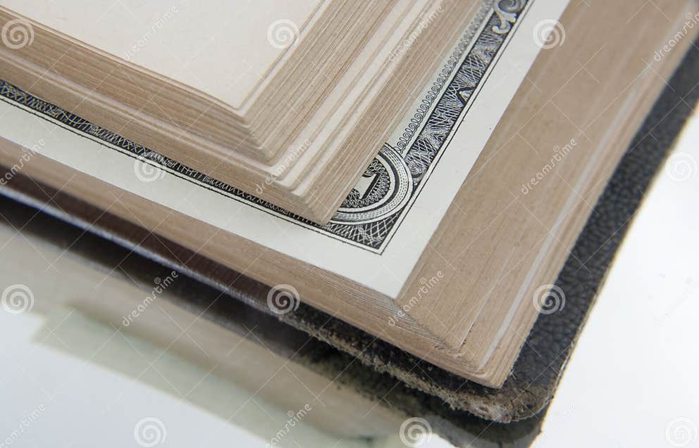 Banknote in book. stock image. Image of book, wisdom - 11947717