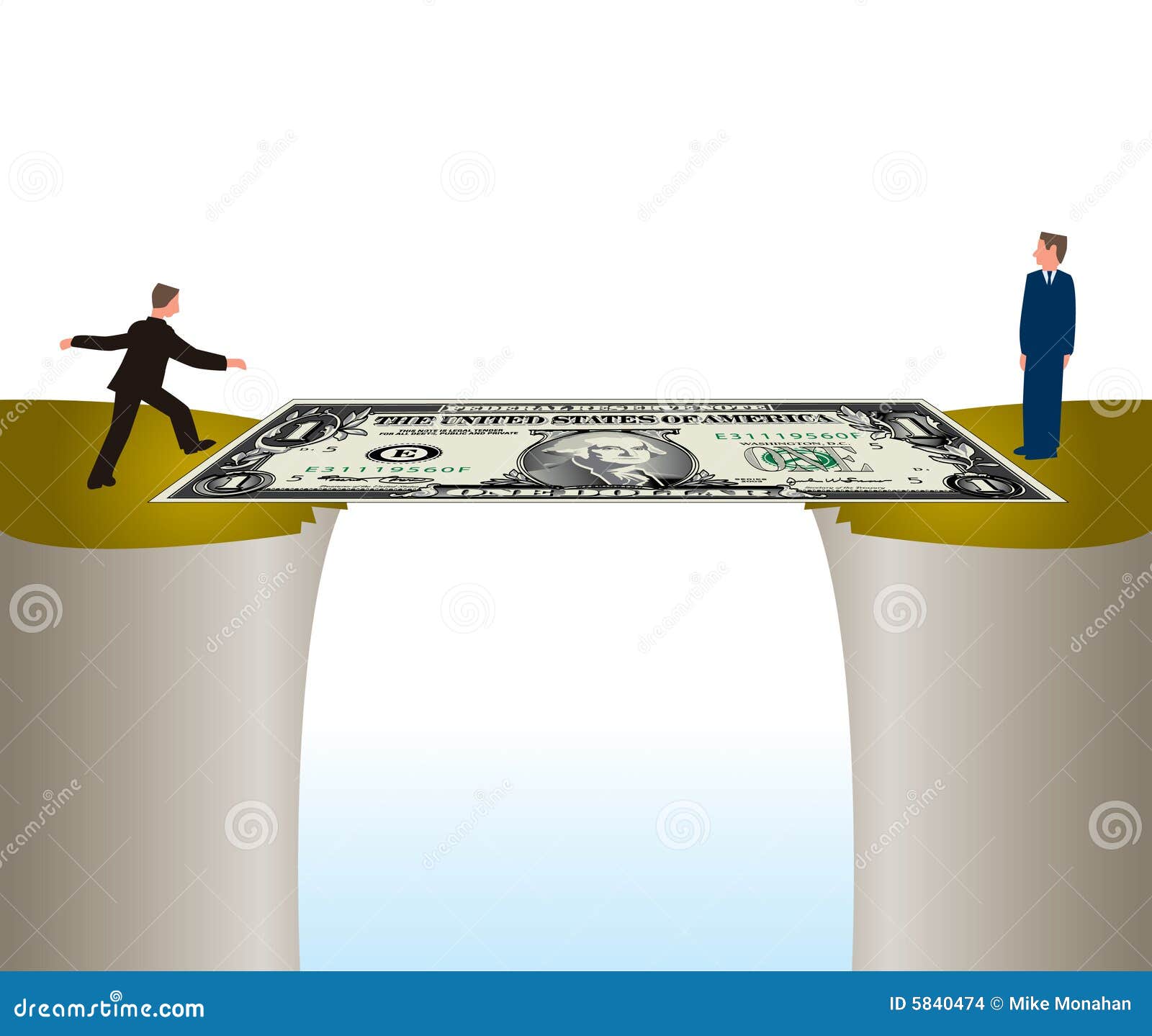Banknote bridge stock vector. Illustration of illustrated - 5840474