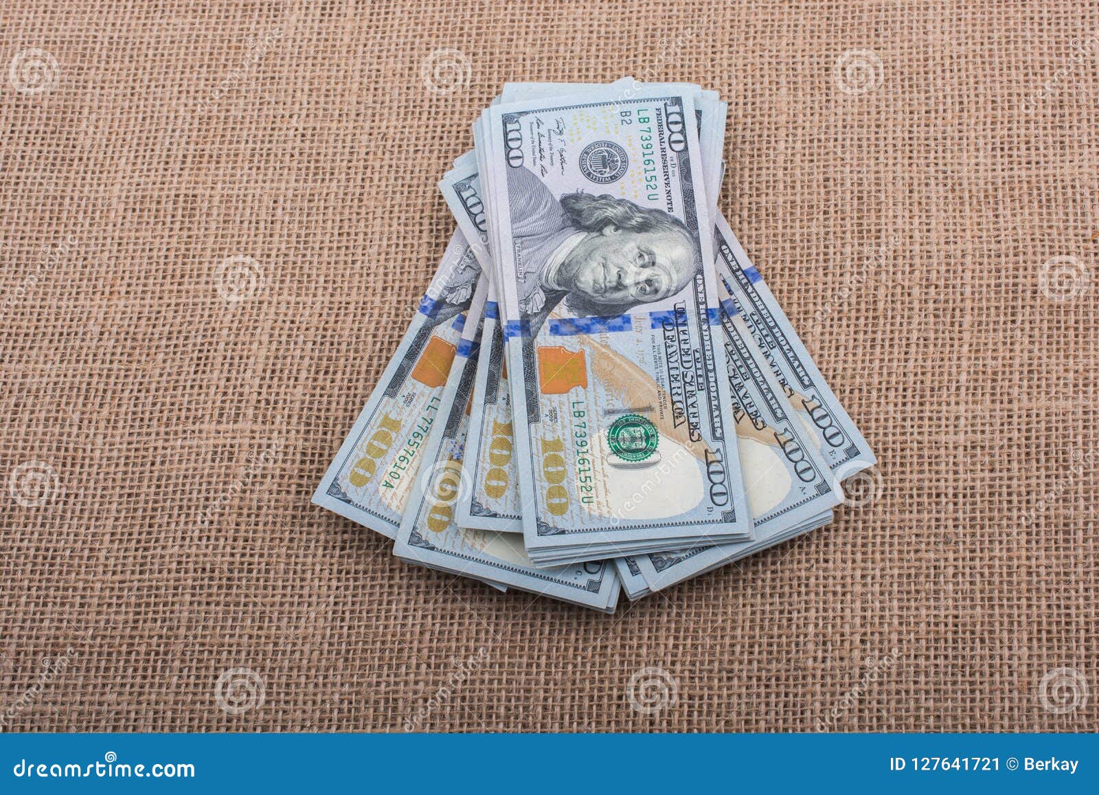 Banknote Bundle of US Dollar Stock Image - Image of large, money: 127641721