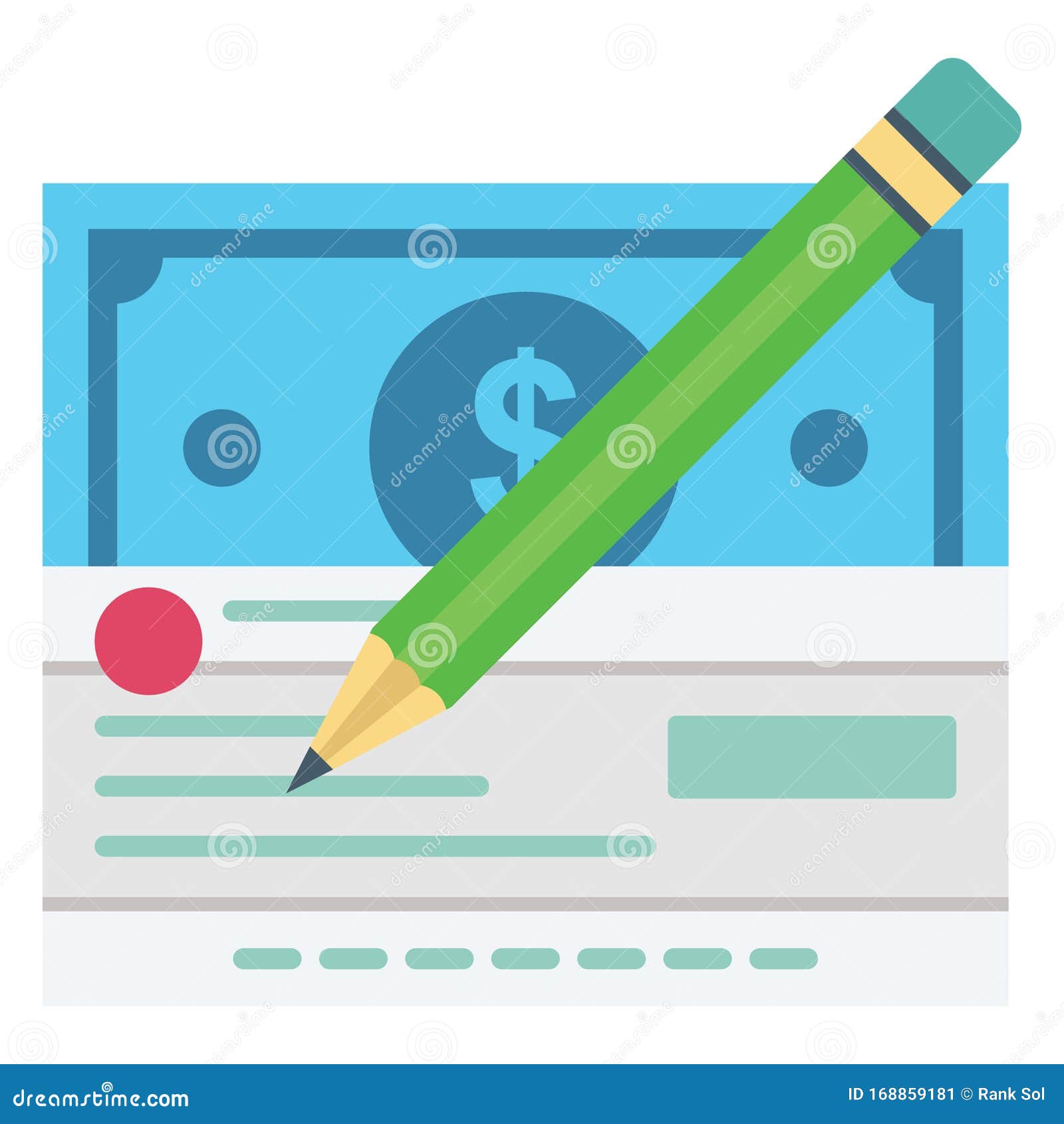 Banknote, Cheque Color Isolated Vector Icon Which Can Be Easily ...