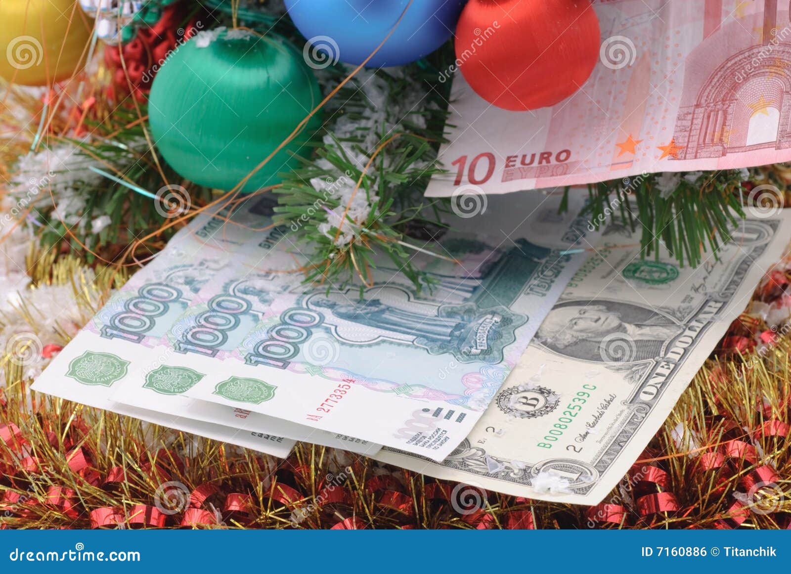 Banknote and christmas stock photo. Image of traditional - 7160886