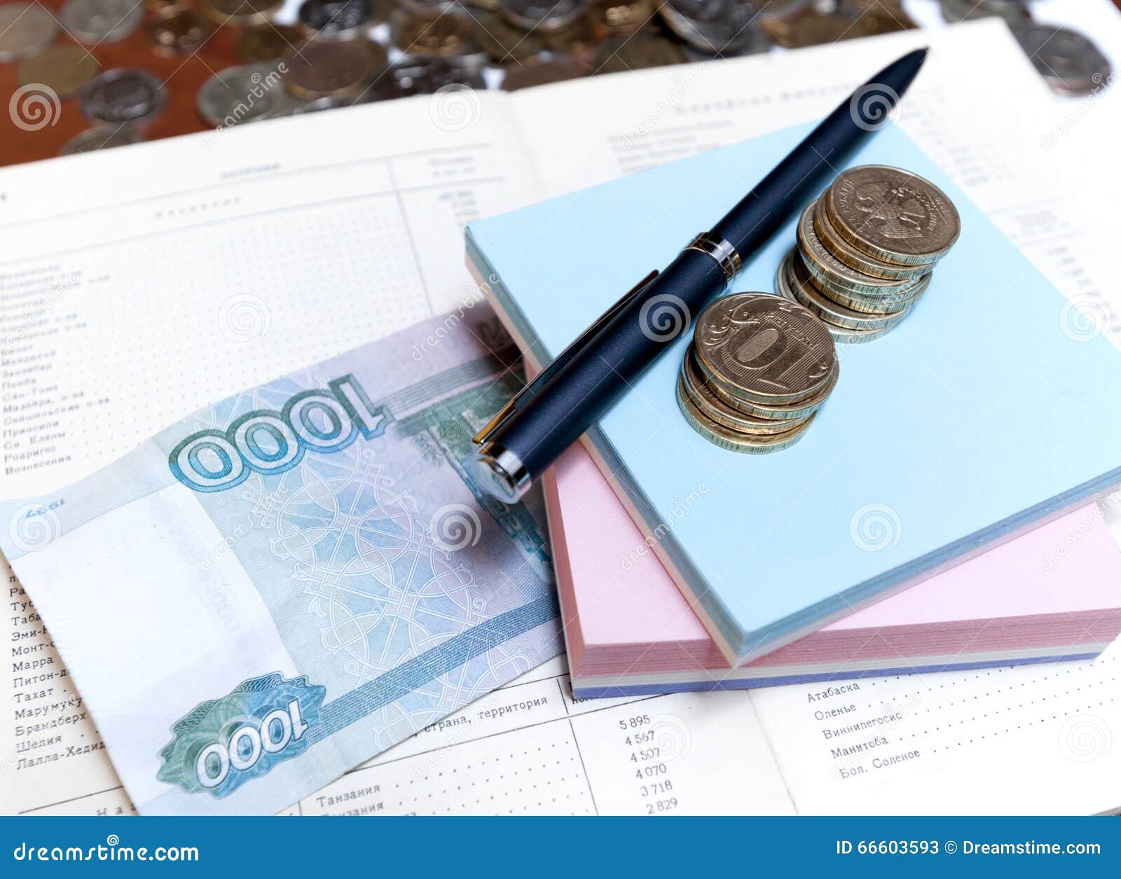 A banknote and coins stock image. Image of cash, consumer - 66603593