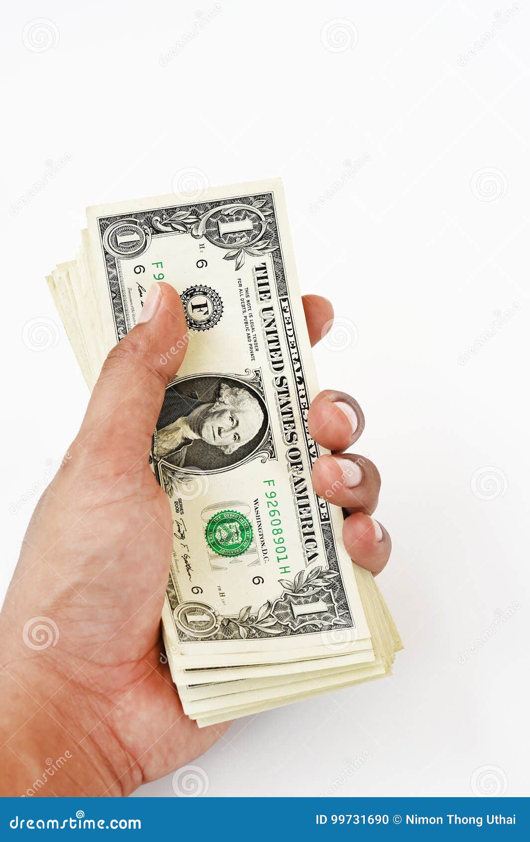 Banknote on hand stock photo. Image of prosperity, paper - 99731690
