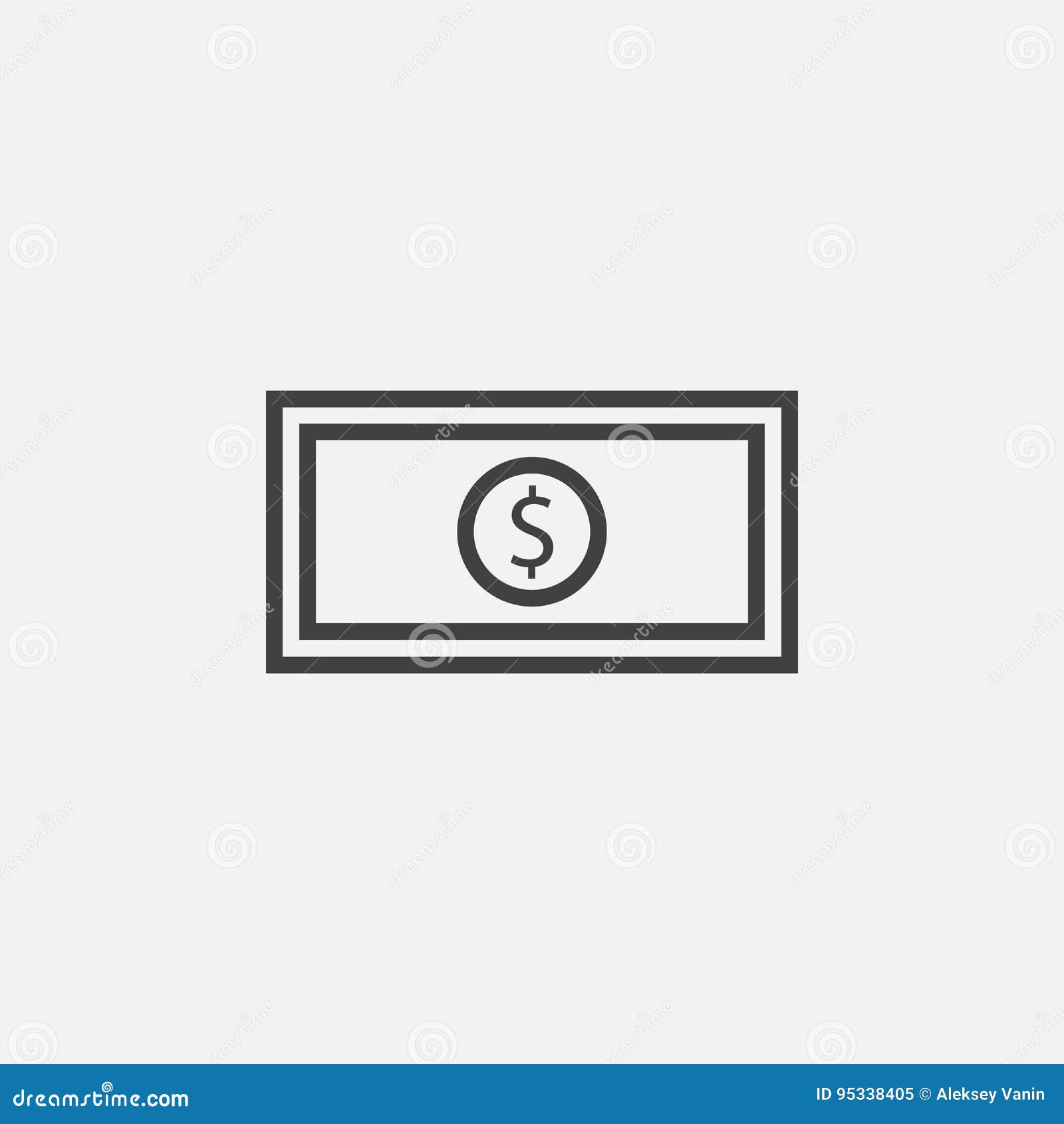 Banknote Icon Vector Isolated on Grey Stock Vector - Illustration of ...
