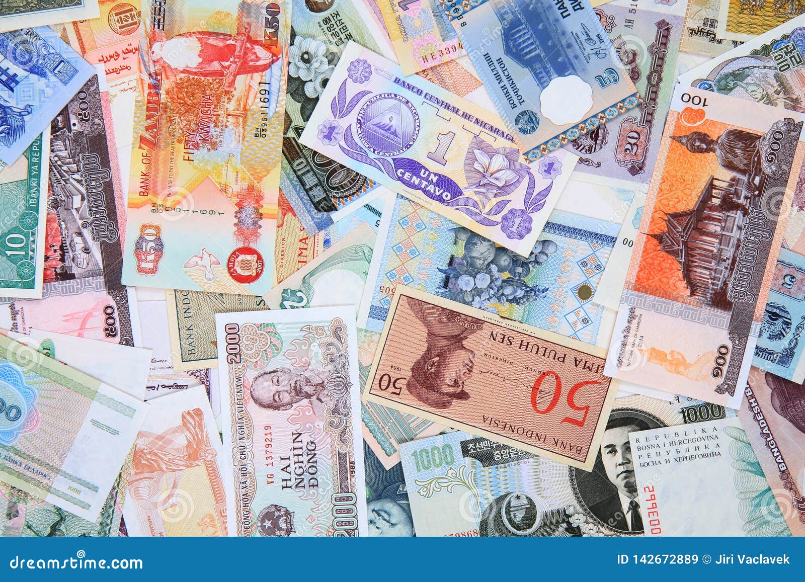 Banknotes from the All World Stock Image - Image of trade, banknote ...