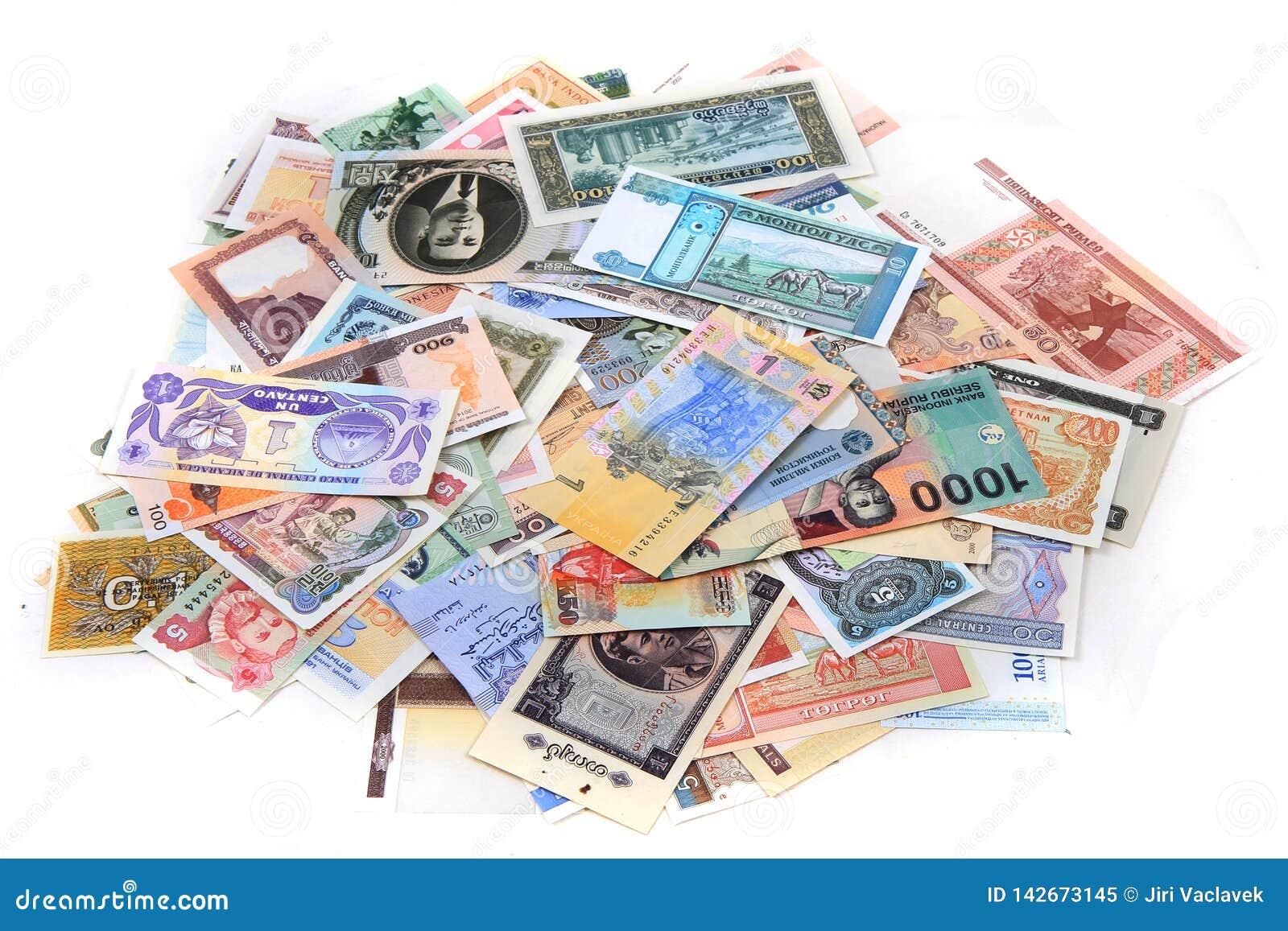 Banknotes from the All World Stock Image - Image of banking, currency ...
