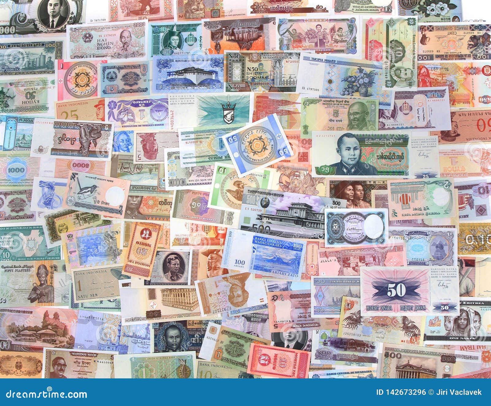 Banknotes from the All World Stock Photo - Image of business, world ...