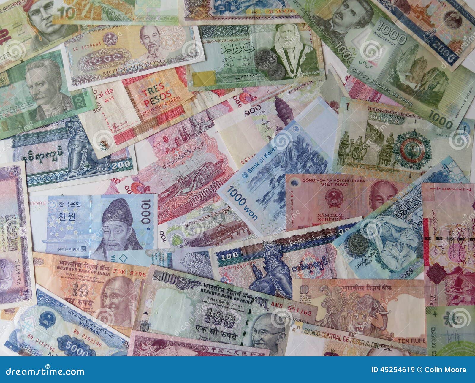 Banknotes from Around the World Stock Image - Image of bank, burma ...