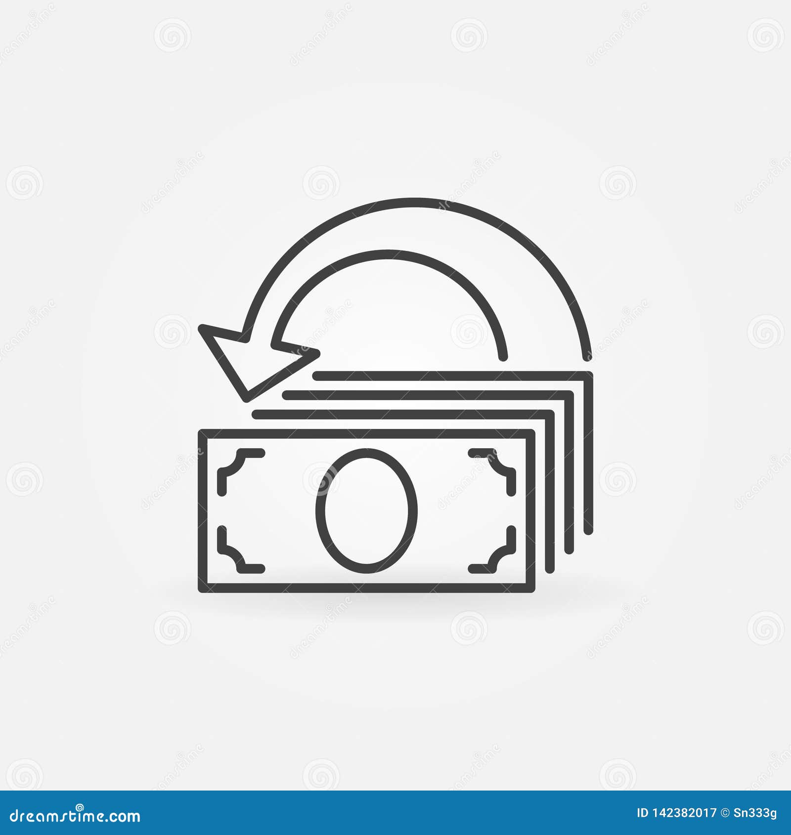 Banknotes with Arrow Outline Icon. Vector Cashback Symbol Stock Vector ...