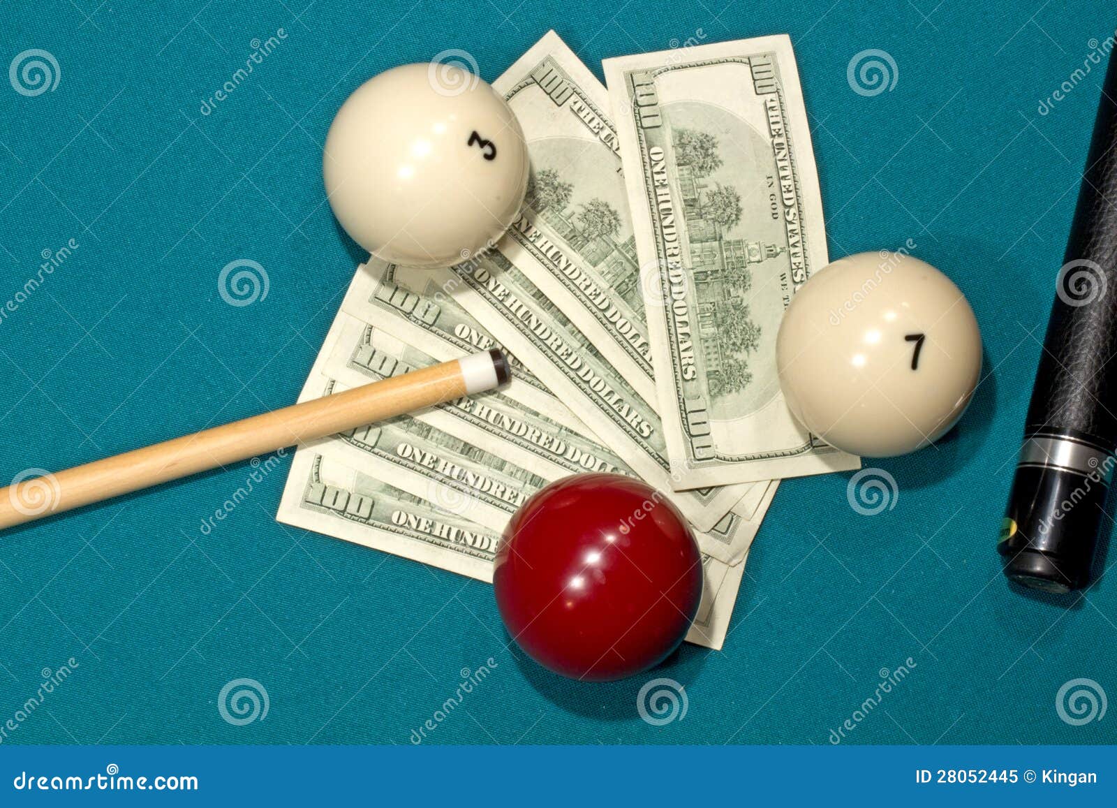 Banknotes on a Billiard Table Stock Image - Image of green, gaming ...