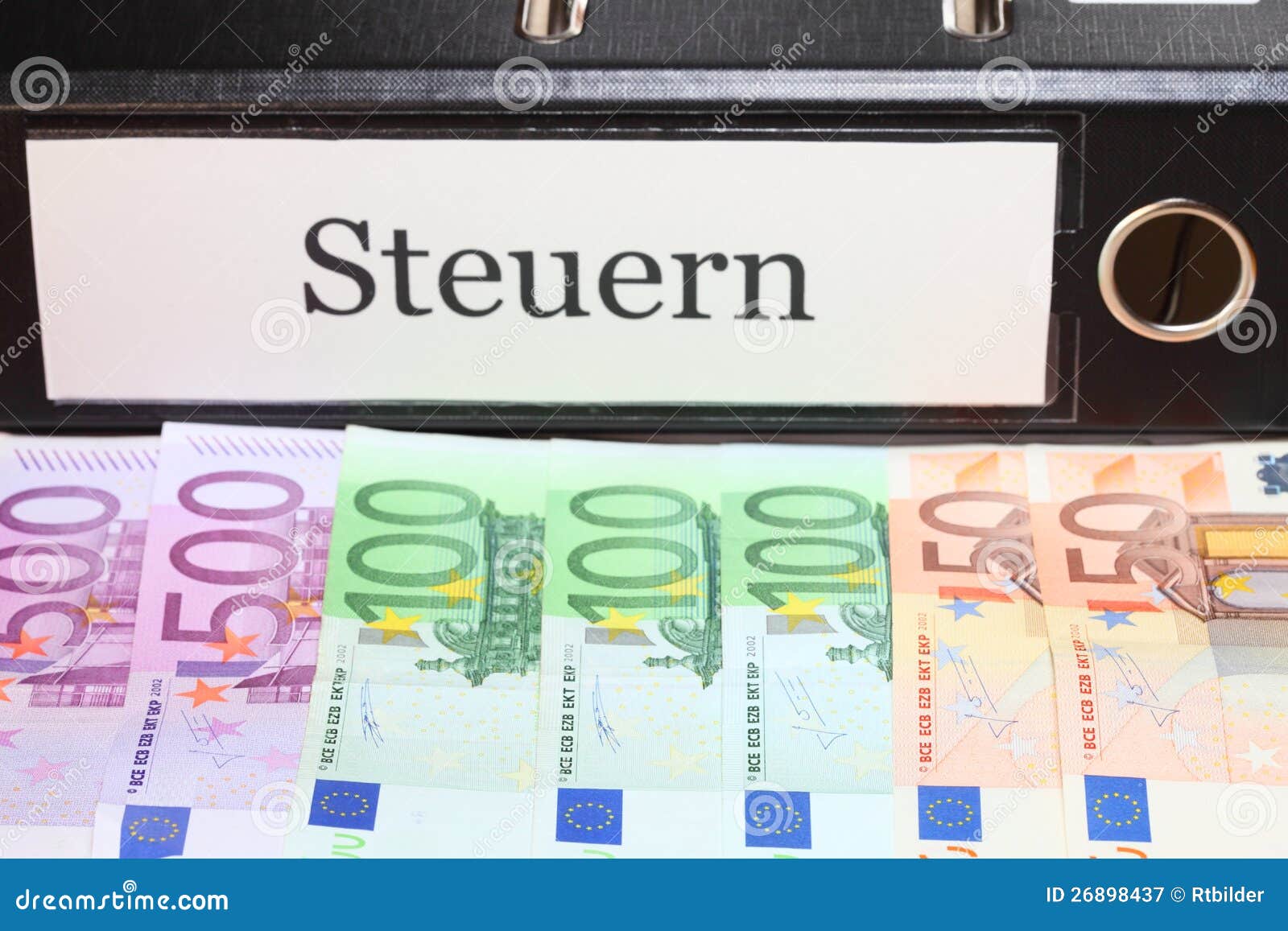 Banknotes and binder stock image. Image of file, impost - 26898437