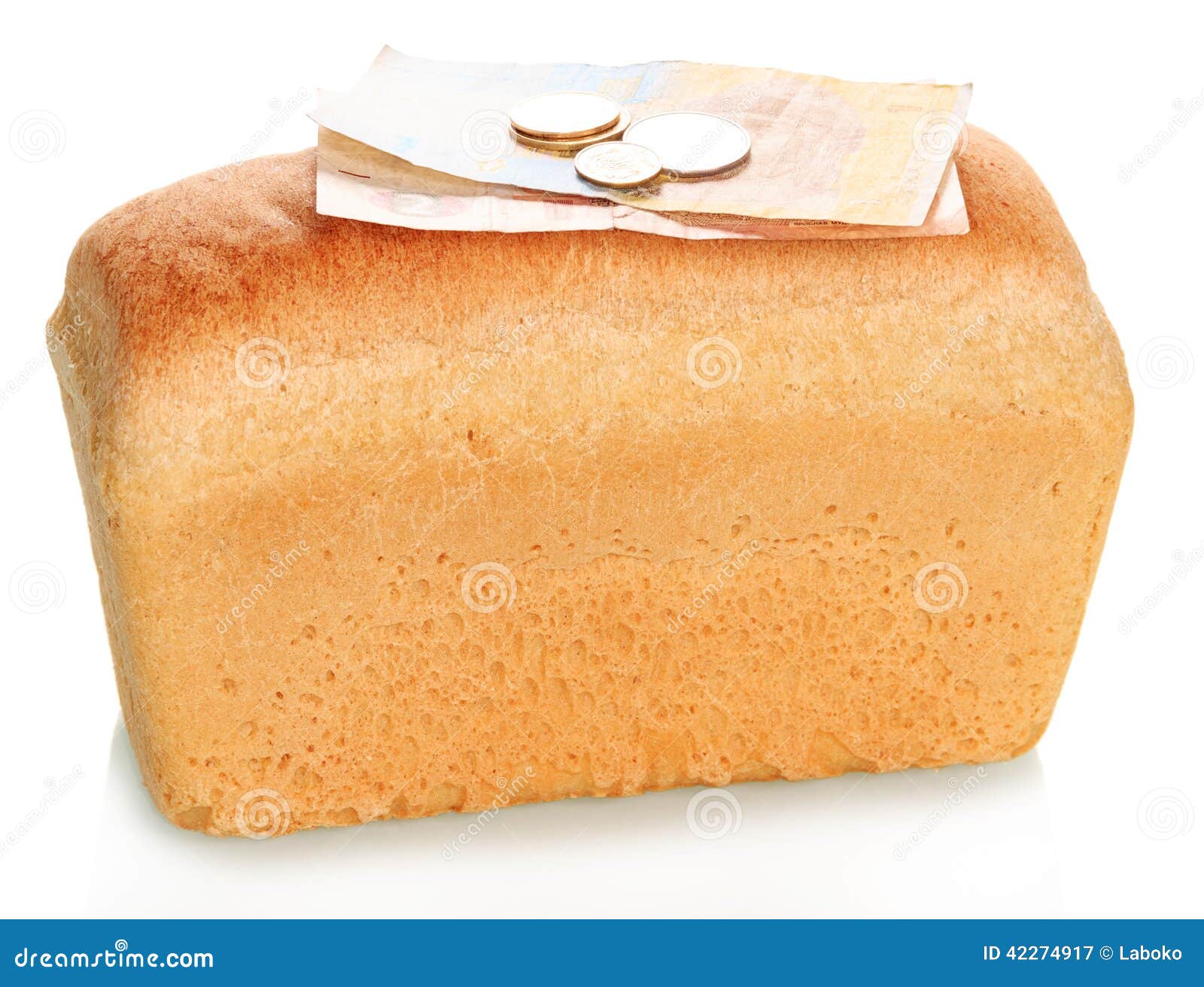 Banknotes on bread stock image. Image of coins, investment - 42274917