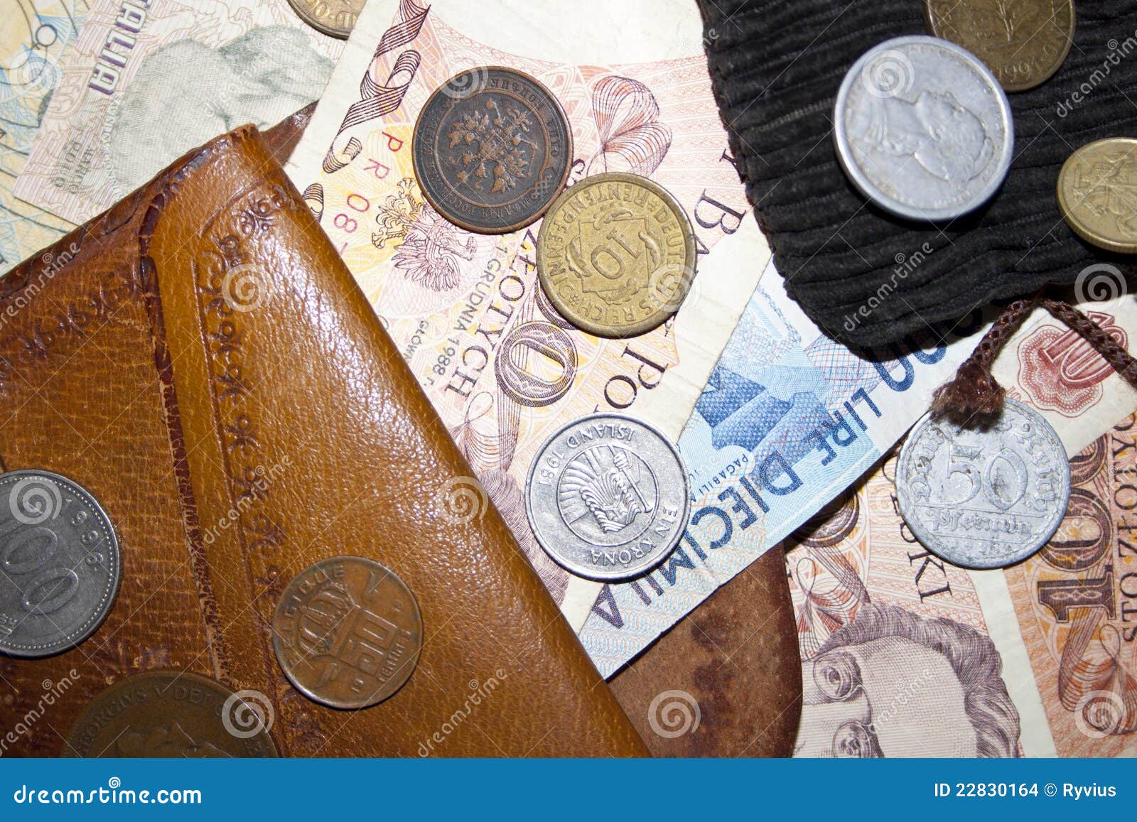 Banknotes and coins stock photo. Image of spend, banknotes - 22830164
