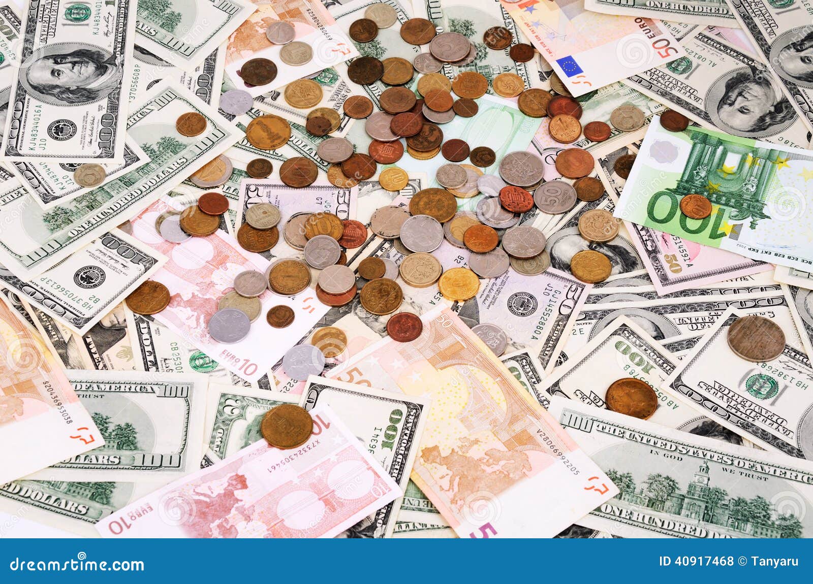 Banknotes and Coins of Different Countries Stock Photo - Image of frame ...