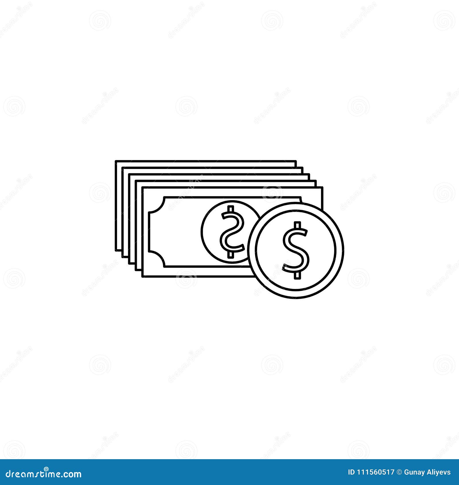Banknotes and Coins Icon. Element of Banking Icon for Mobile Concept ...