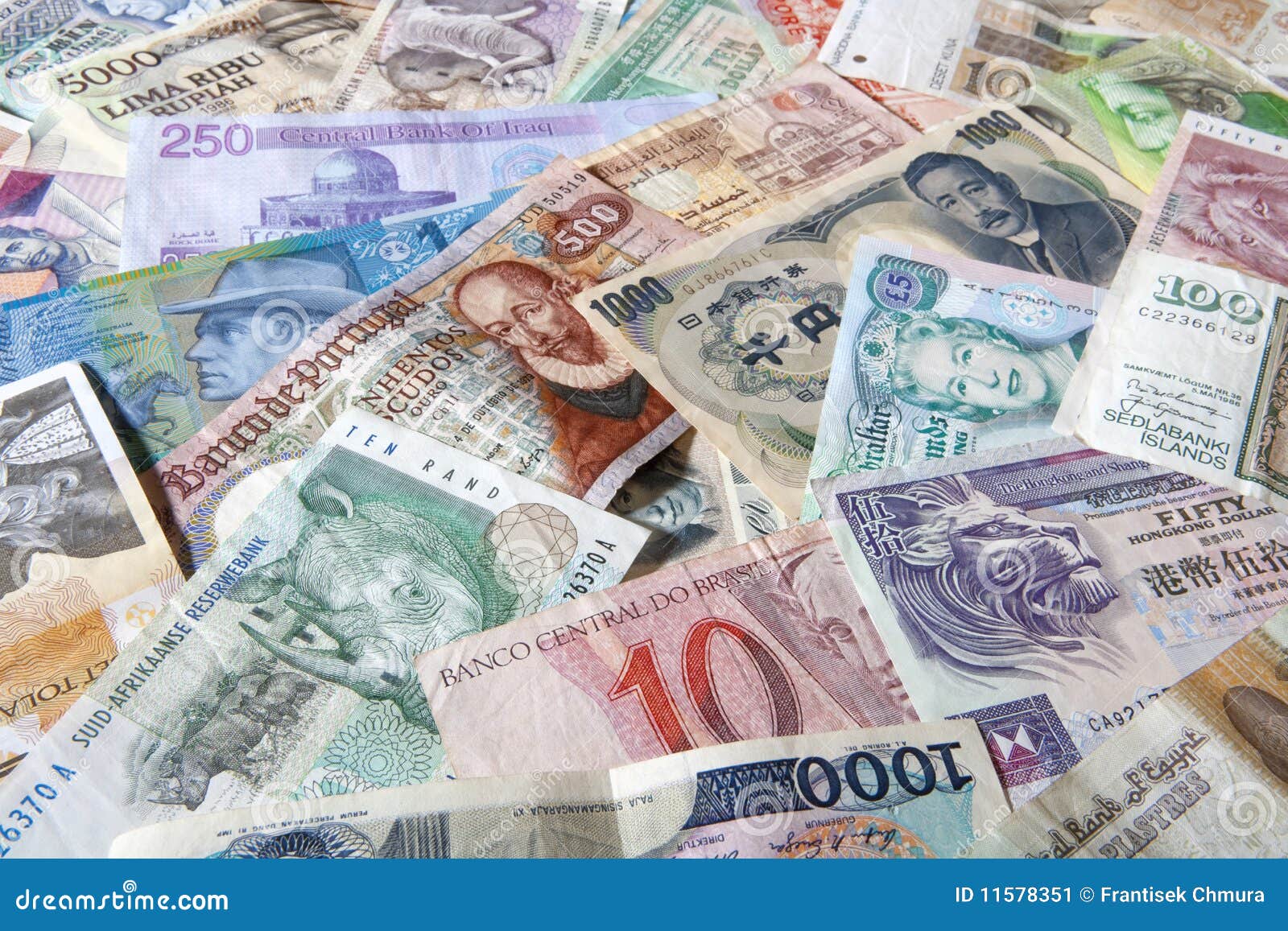 Banknotes of Different Countries Stock Image - Image of paper, global ...