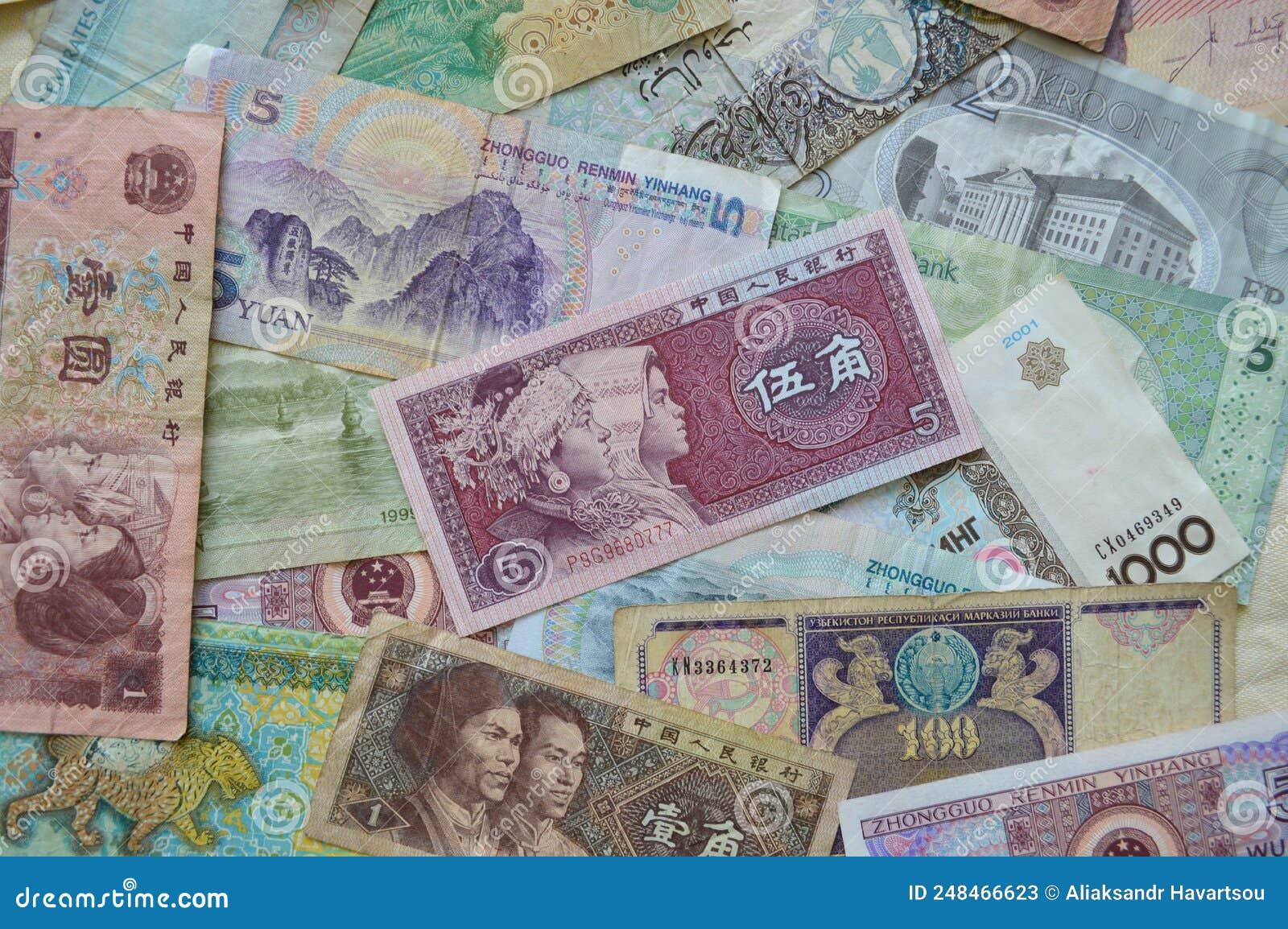 Banknotes of Different Countries Stock Image - Image of expensive ...