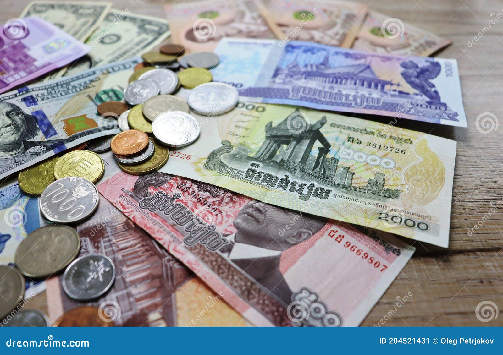 Banknotes of Different Countries and Colors Stock Image - Image of ...