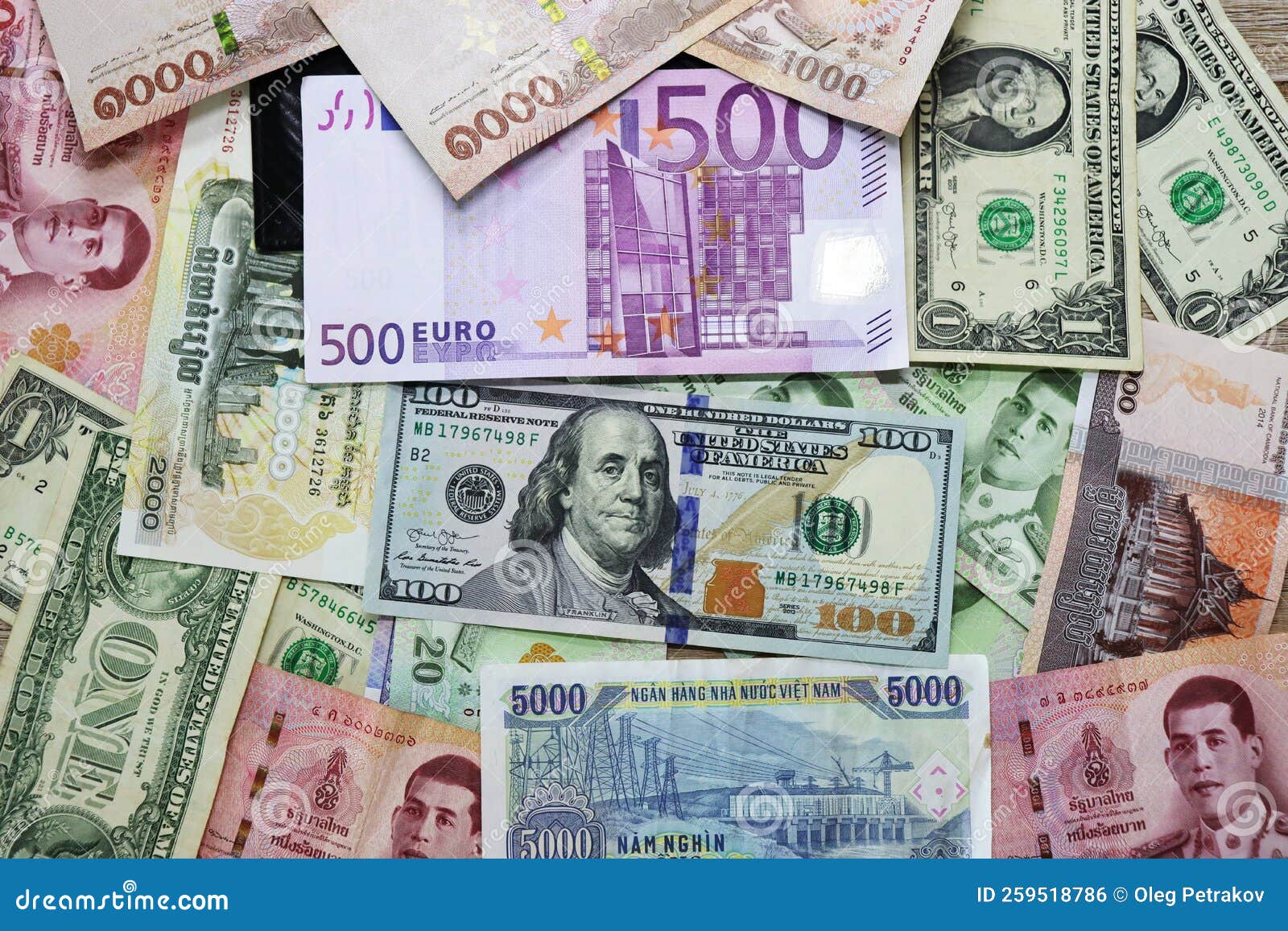 Banknotes of Different Countries and Colors Stock Photo - Image of ...