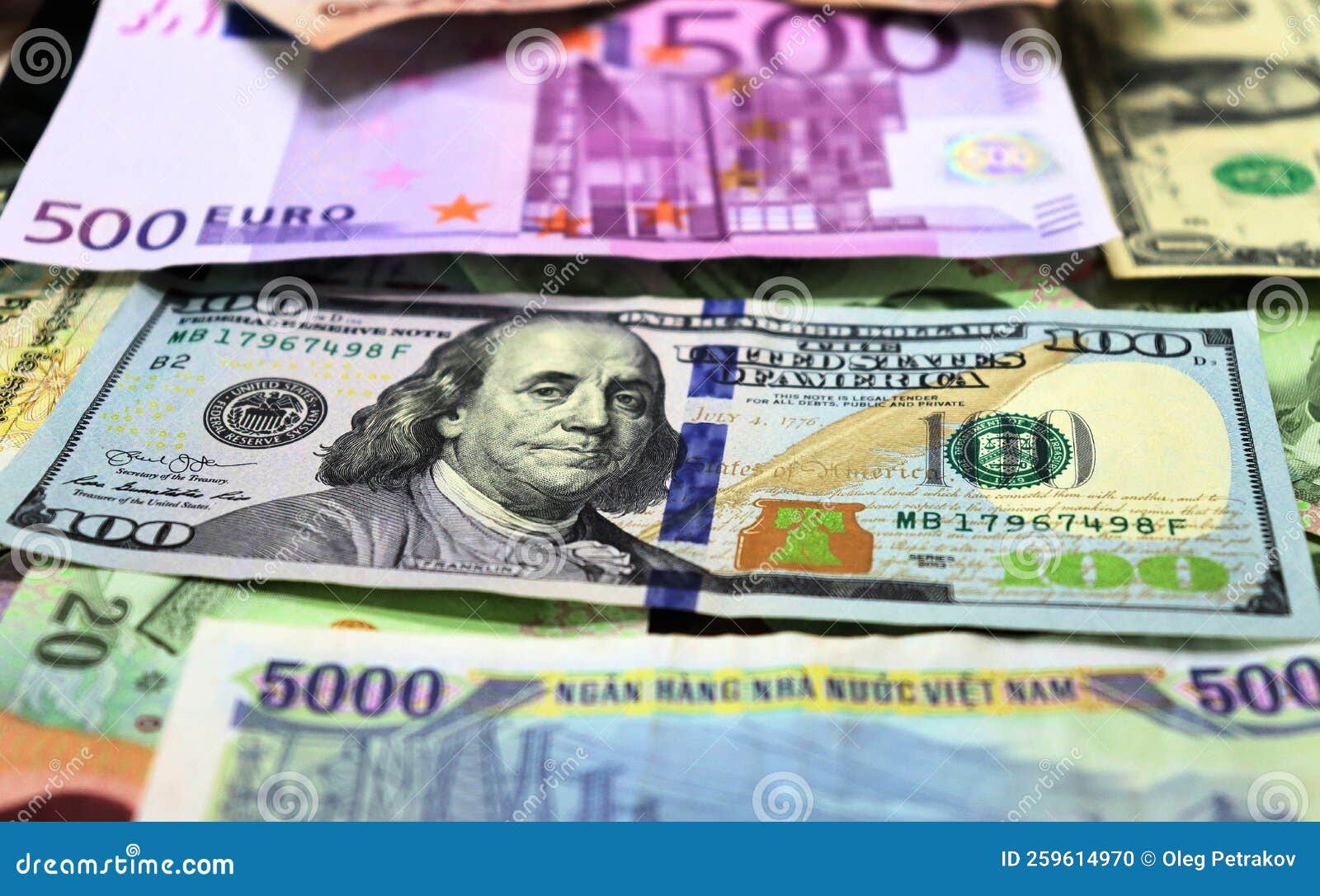Banknotes of Different Countries and Colors Stock Photo - Image of ...