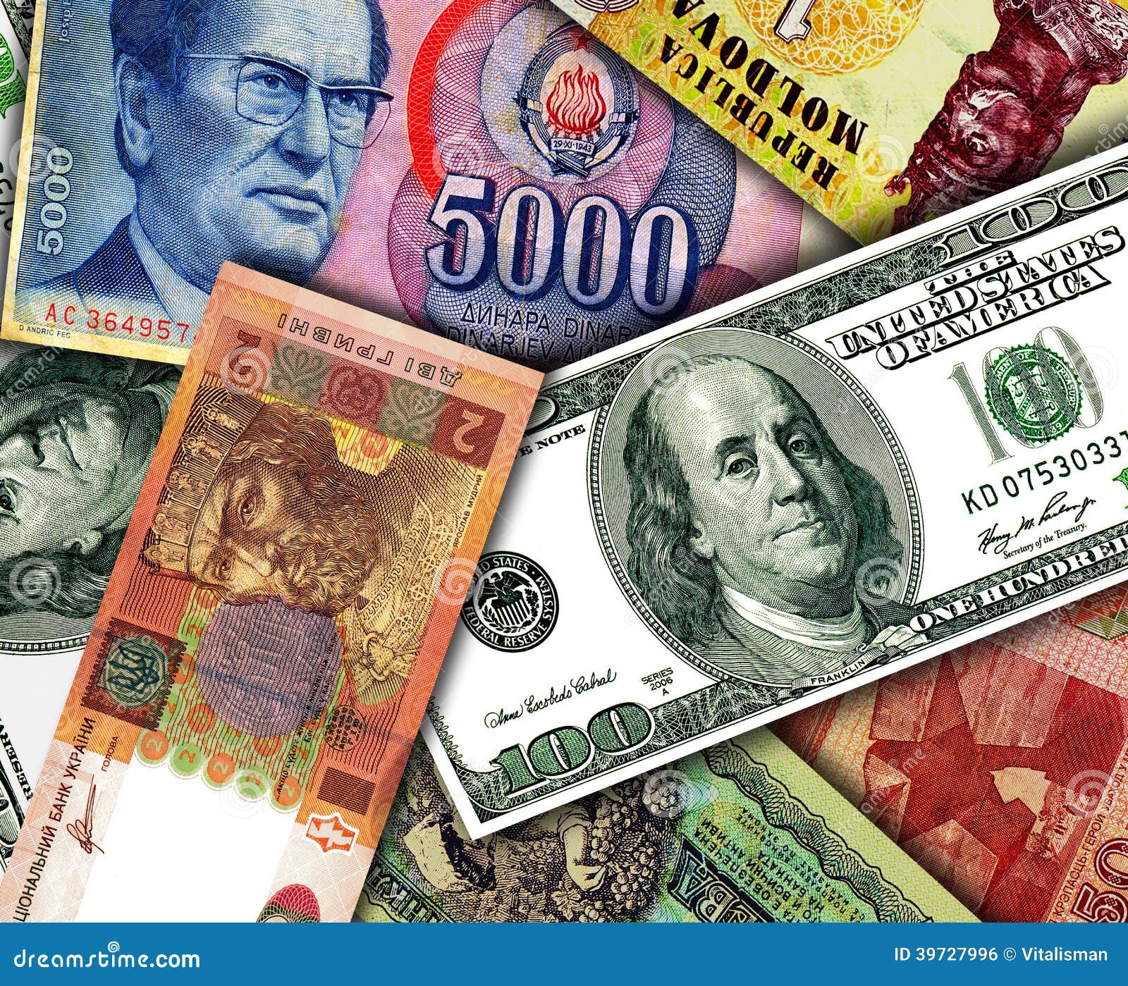 Banknotes of Different Countries Stock Photo - Image of emitting, paper ...